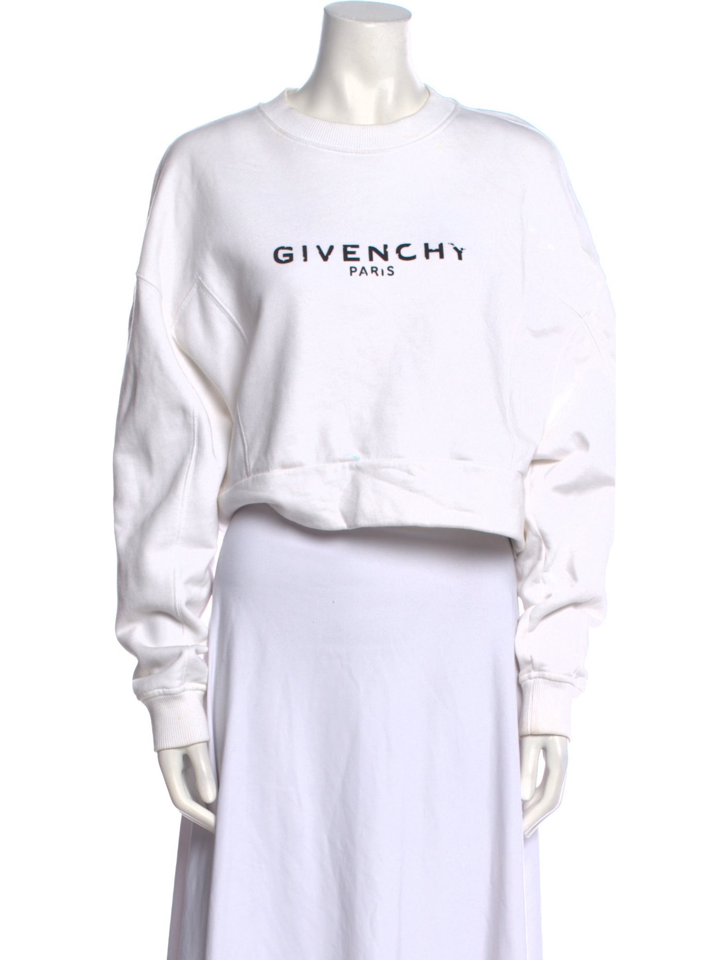 Givenchy Crew Neck Long Sleeve Sweatshirt - White Tops, Clothing ...