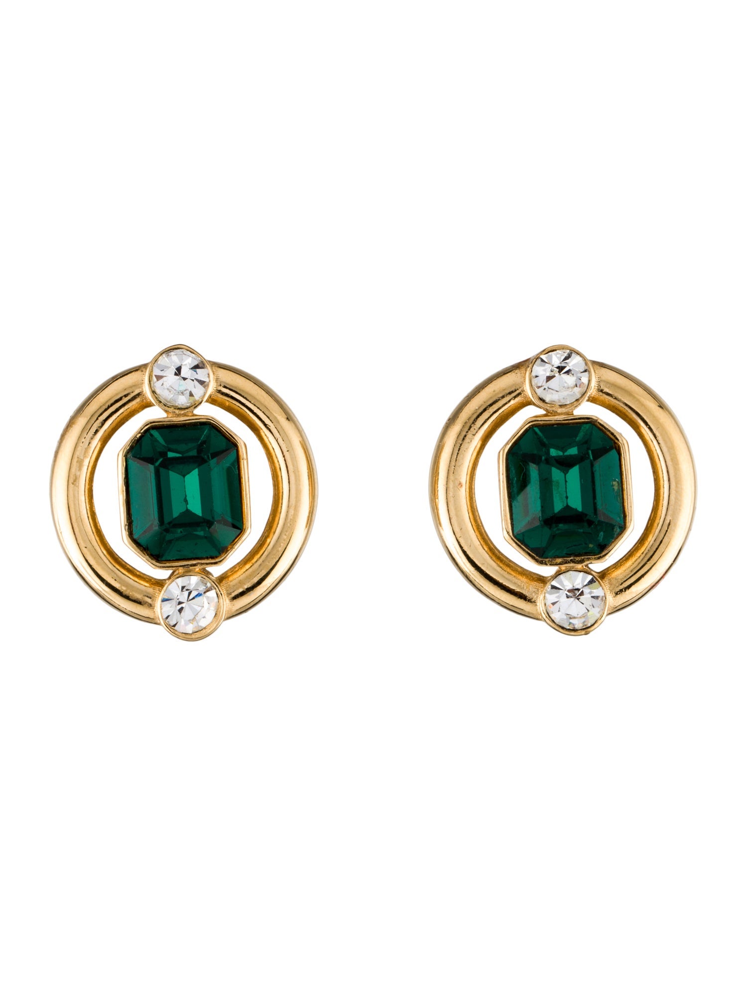 Earrings 18K Prasiolite Drop Clip-On Earrings - 14K Yellow Gold Clip-On ...