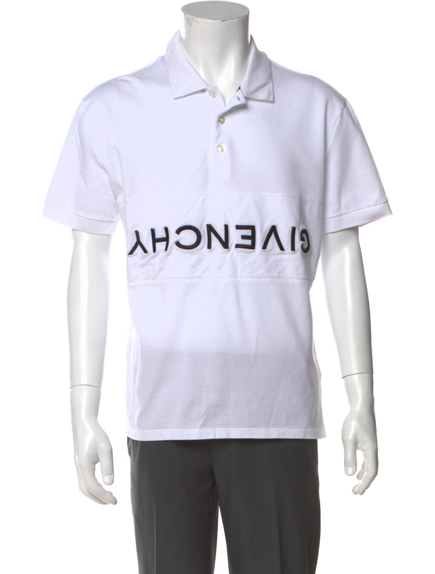Givenchy Collar Short Sleeve Polo Shirt - White Polos, Clothing ...