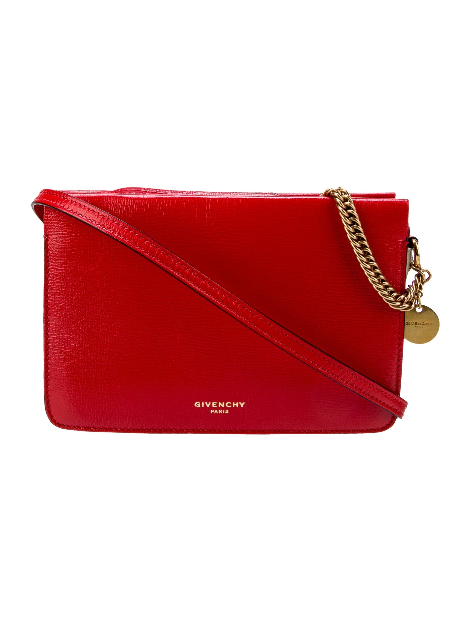 Givenchy Chain-Link Leather Crossbody Bag - Red Crossbody Bags ...