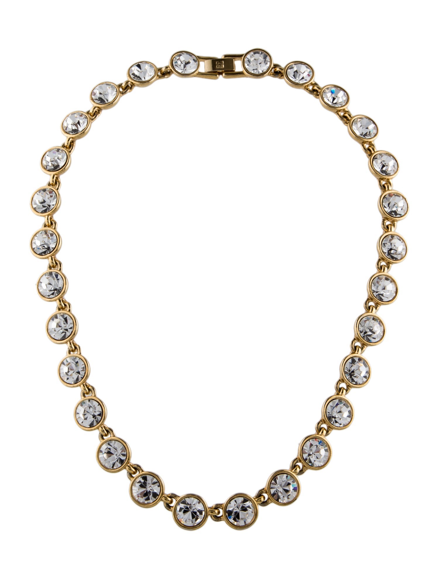 Givenchy Crystal Collar Necklace - Gold-Tone Metal Collar, Necklaces ...