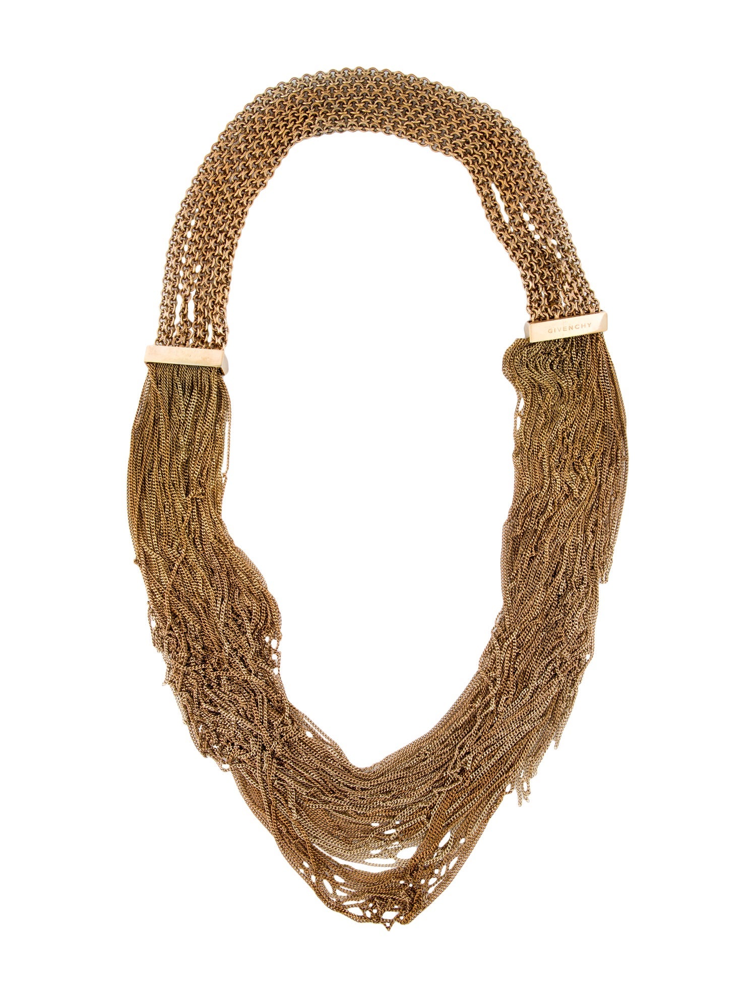 Givenchy Multistrand Chain Necklace - Gold-Tone Metal Multistrand ...