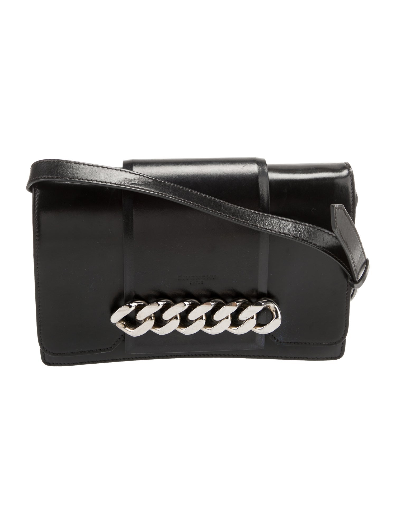 Givenchy Leather Chain Link Shoulder Bag - Black Crossbody Bags ...