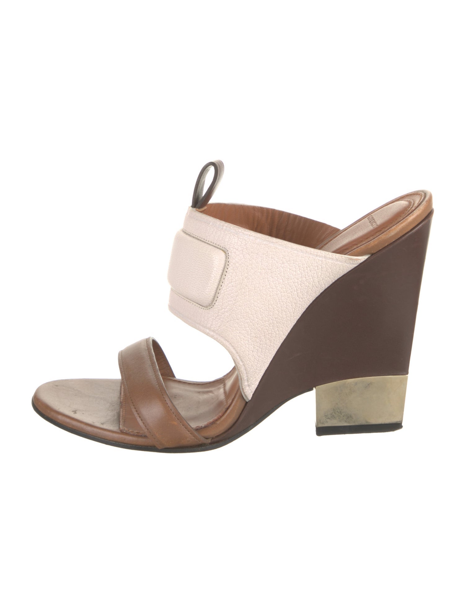 Givenchy Leather Slides - Brown Sandals, Shoes - GIV201244 | The RealReal