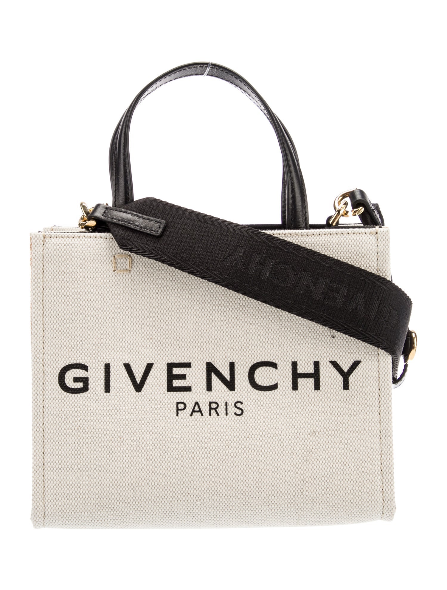 Givenchy Canvas Leather-Trimmed Bag - Neutrals Handle Bags, Handbags ...