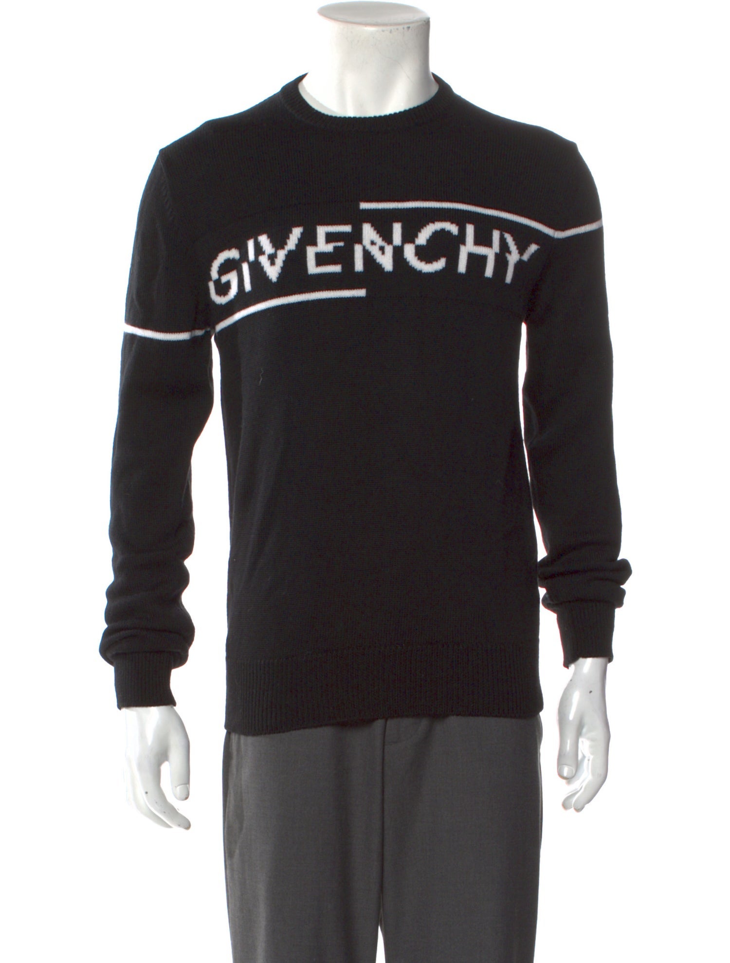 Givenchy Graphic Print Crew Neck Pullover - Black Sweaters, Clothing ...