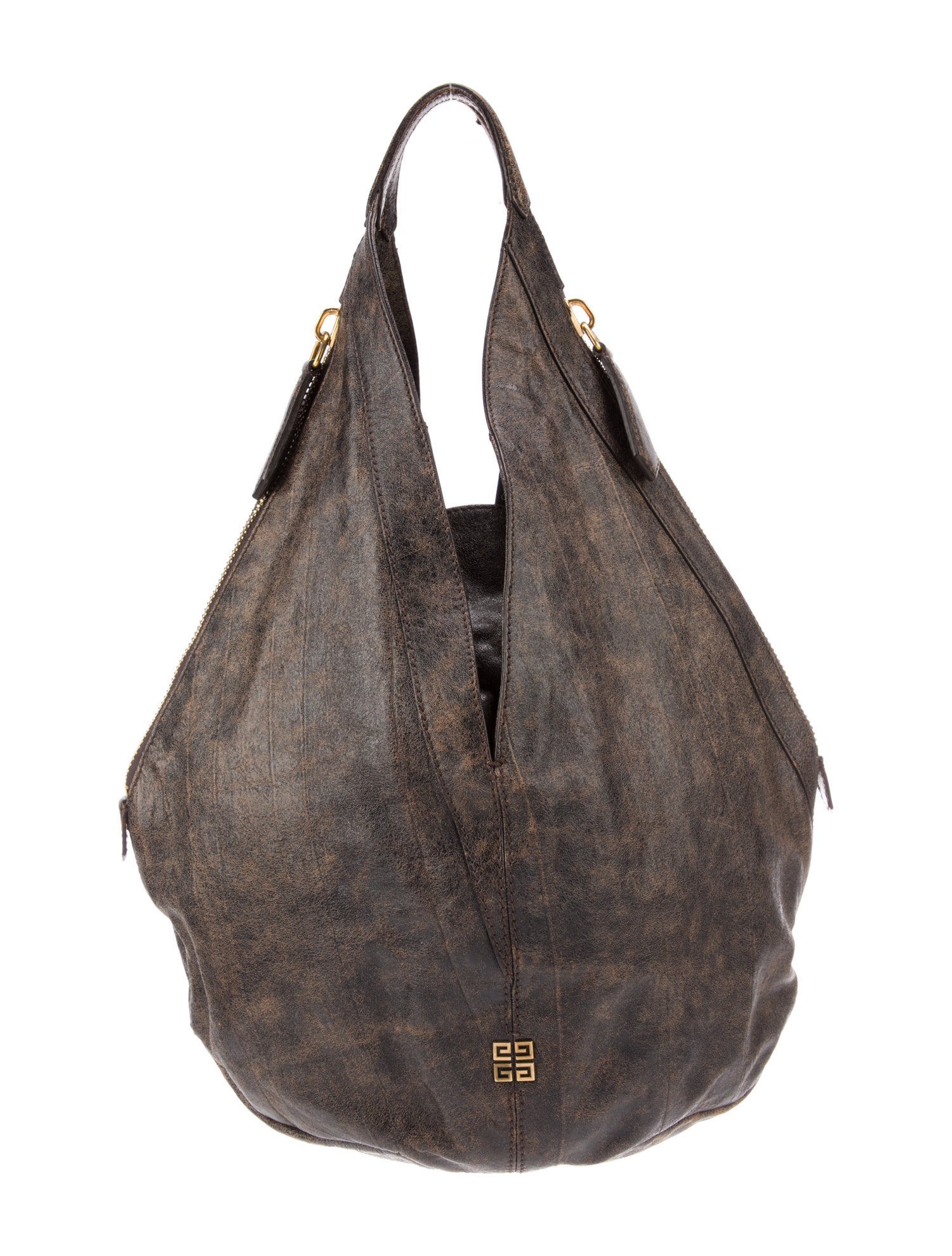 Givenchy Textured Leather Hobo - Brown Hobos, Handbags - GIV205943 ...