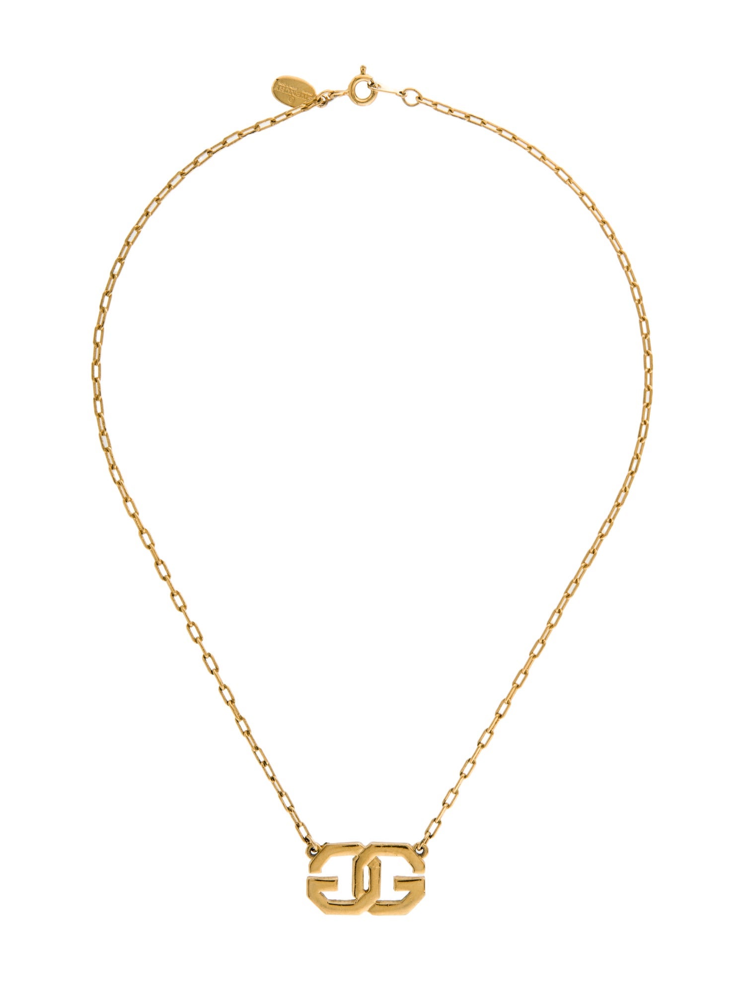 Givenchy Vintage Double G Logo Pendant Necklace - Gold-Plated Pendant ...