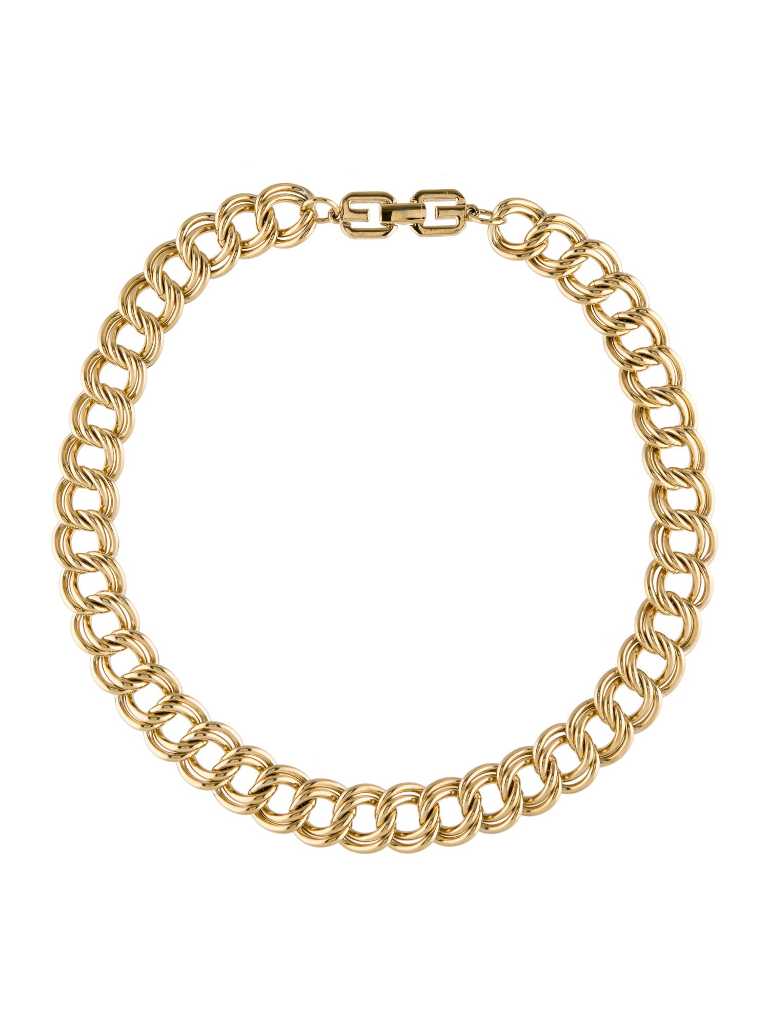 Givenchy Double Link Stacking Chain Necklace - Gold, Gold-Tone Metal ...