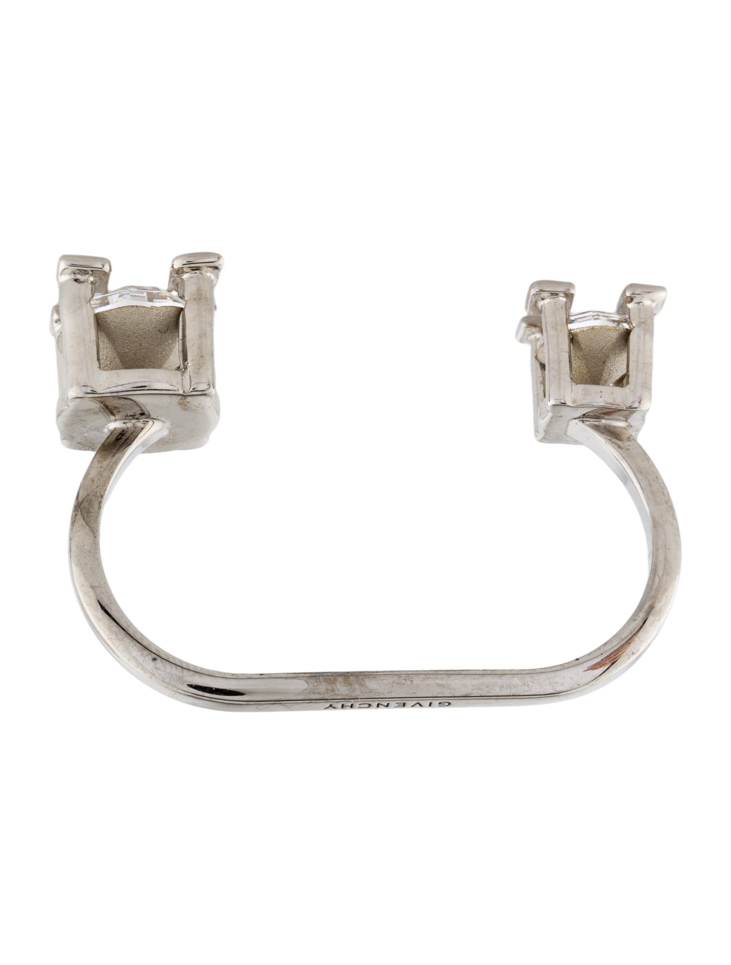 Givenchy Crystal Double Cocktail Ring - Clear, Silver-Tone Metal ...
