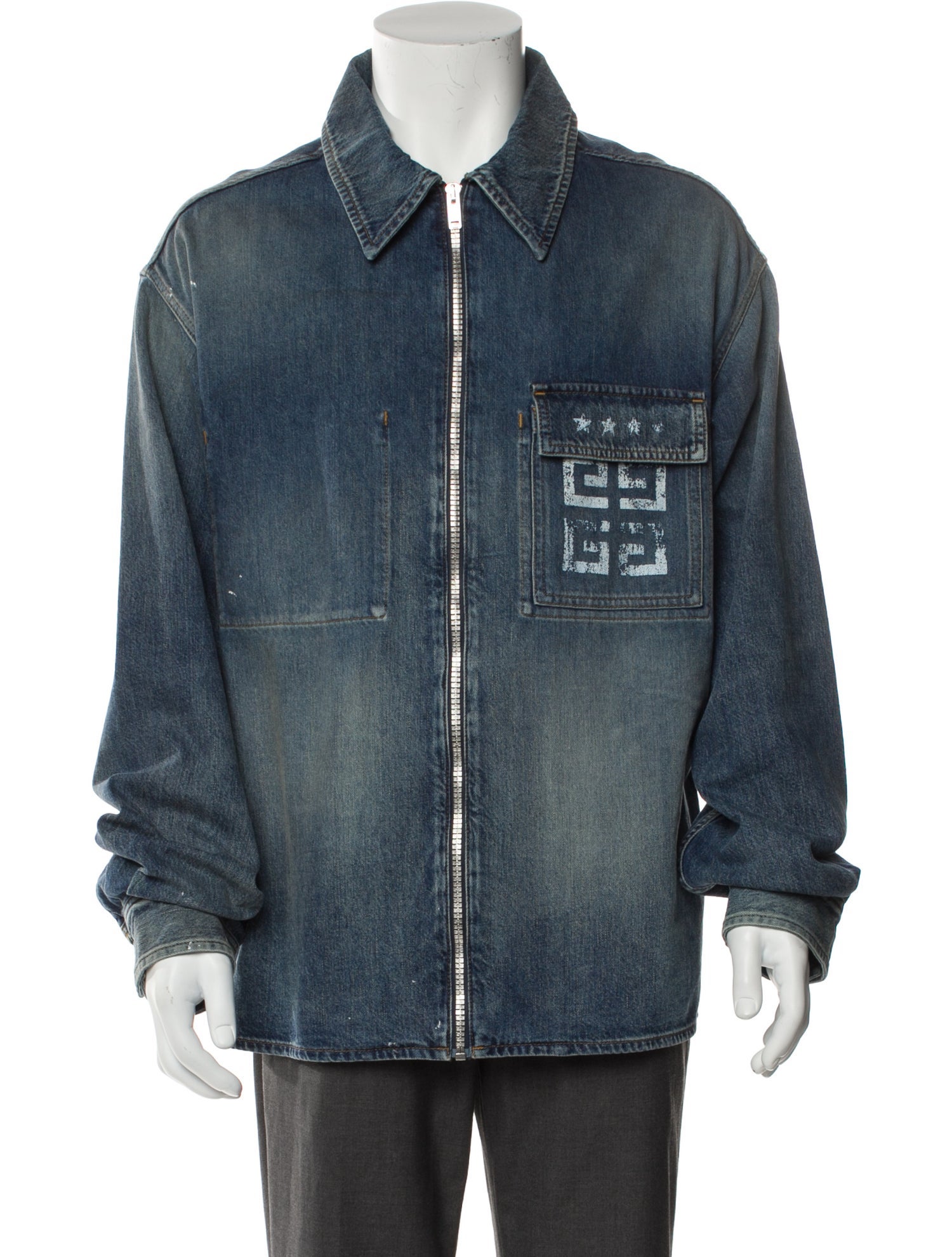 Givenchy Graphic Print Denim Jacket - Blue Outerwear, Clothing ...