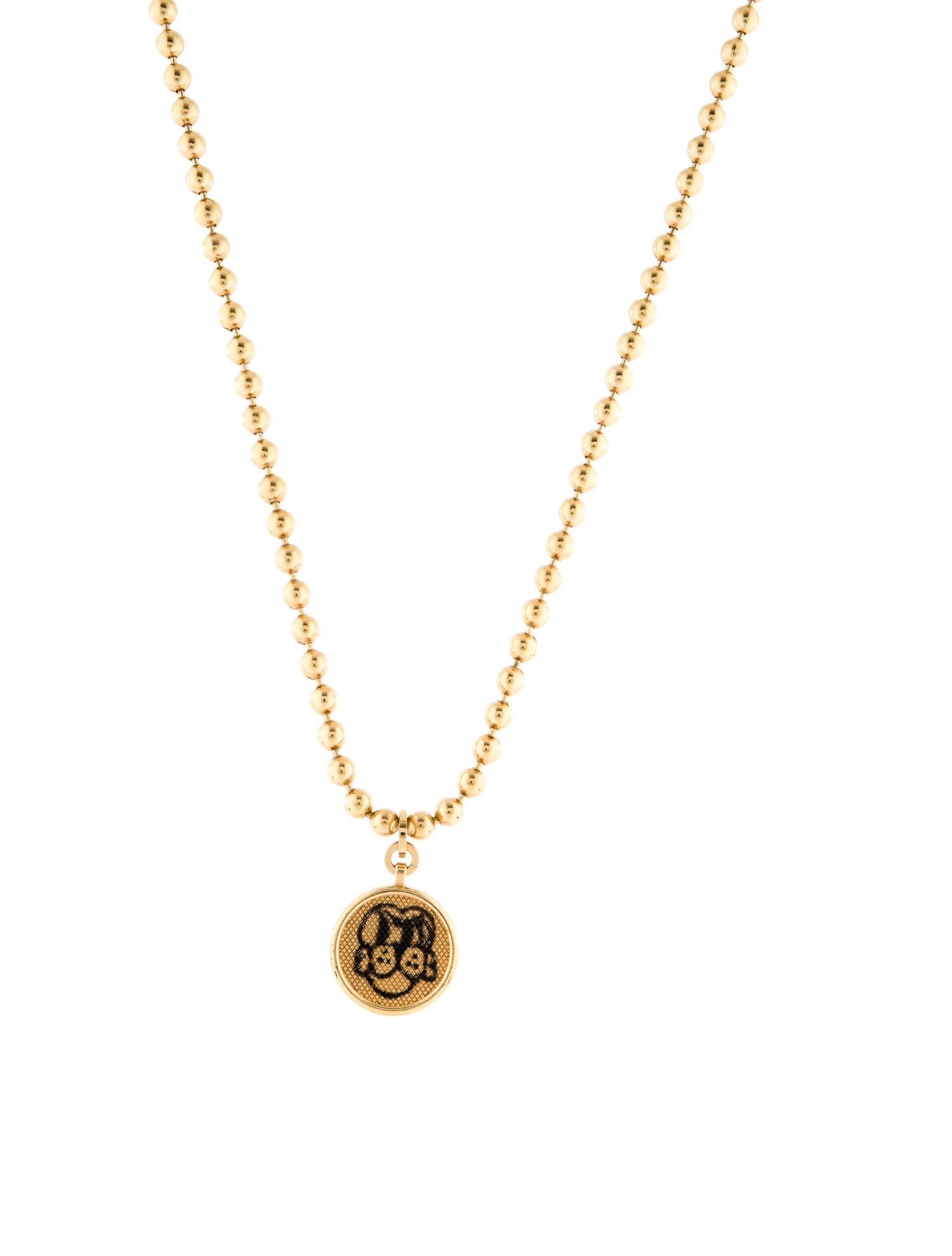 Givenchy x Chito Bulldog Necklace - Black, Gold-Tone Metal Pendant ...