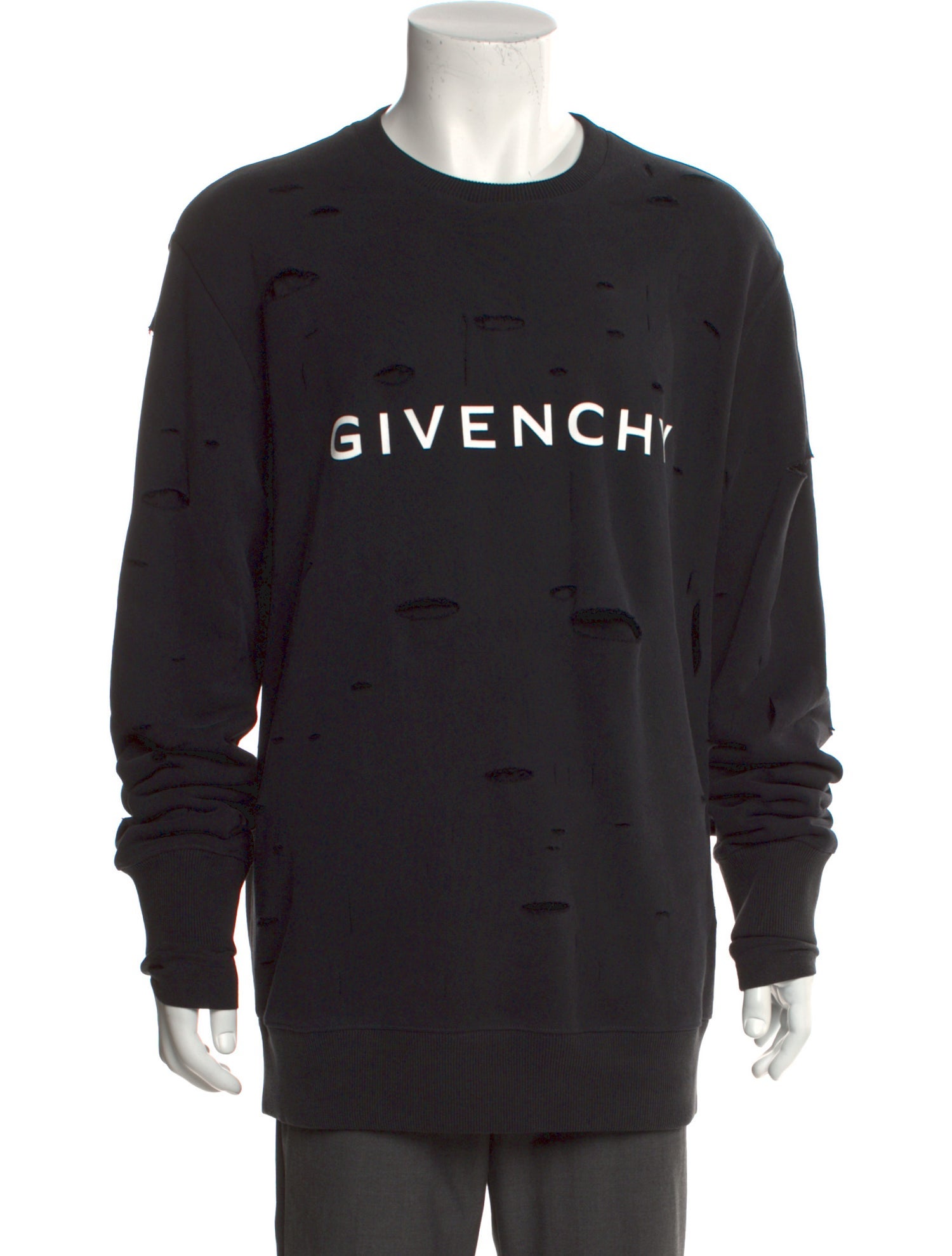 Givenchy Graphic Print Crew Neck Sweatshirt w/ Tags - Grey Sweatshirts ...