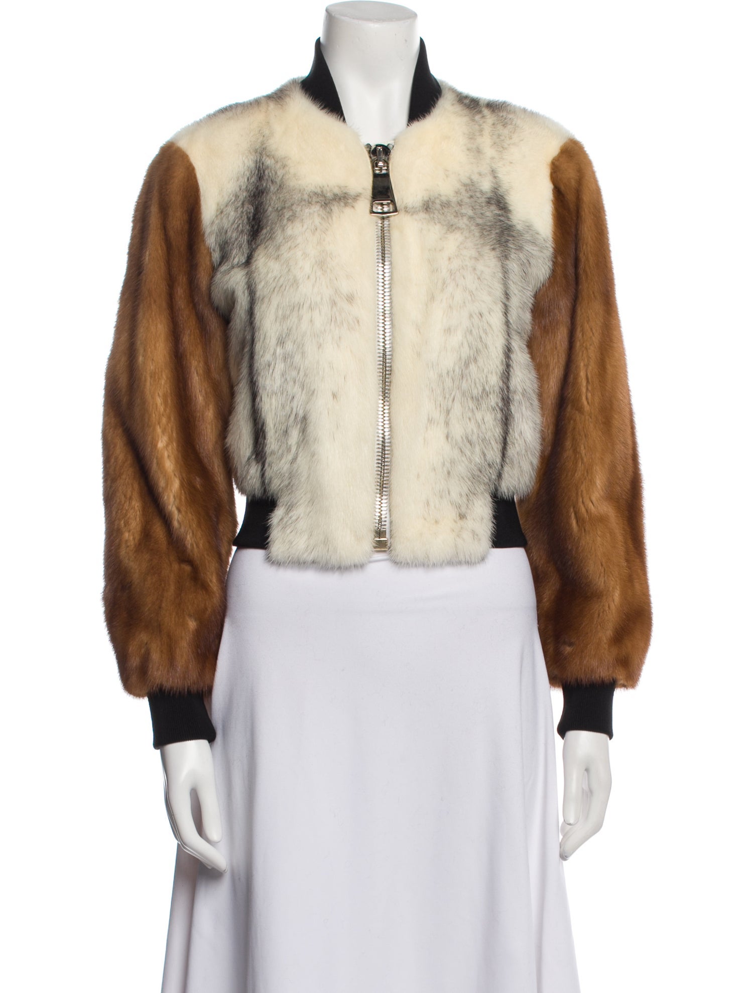 Givenchy Mink Colorblock Pattern Fur Jacket - Neutrals Jackets ...
