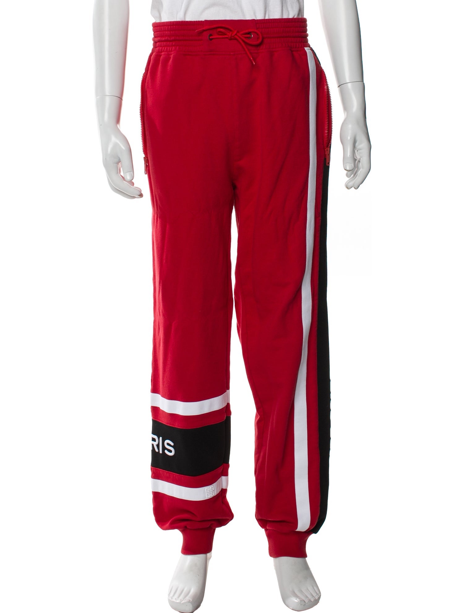 Givenchy Colorblock Pattern Joggers - Red, 12.75" Rise Pants, Clothing ...