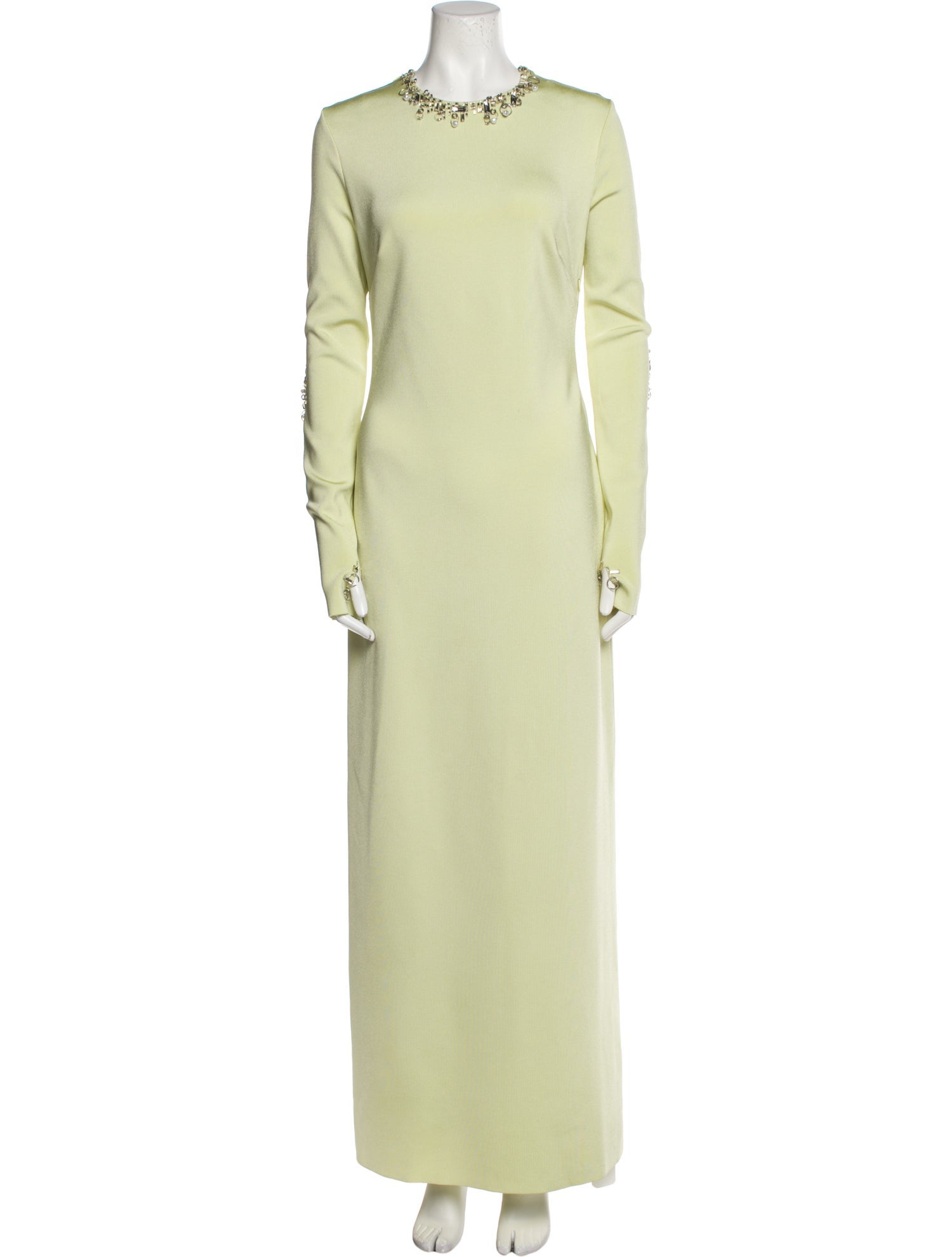 Givenchy Crew Neck Long Dress - Green Dresses, Clothing - GIV220712 ...