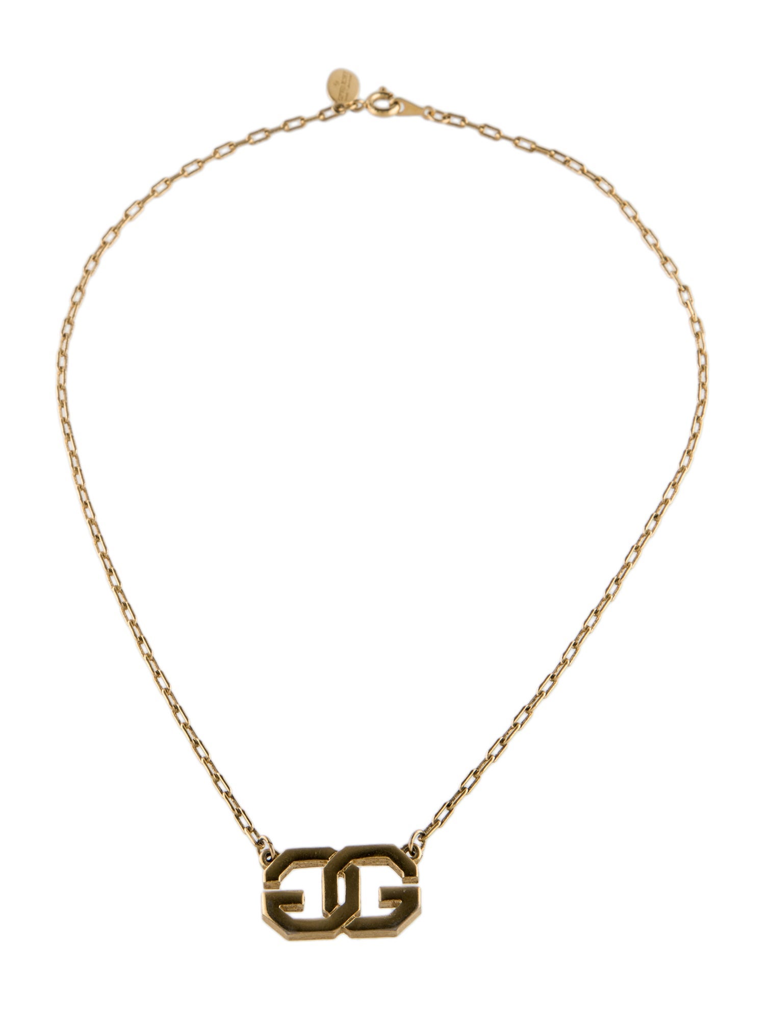 Givenchy Vintage Double G Logo Pendant Necklace - Gold-Plated Pendant ...