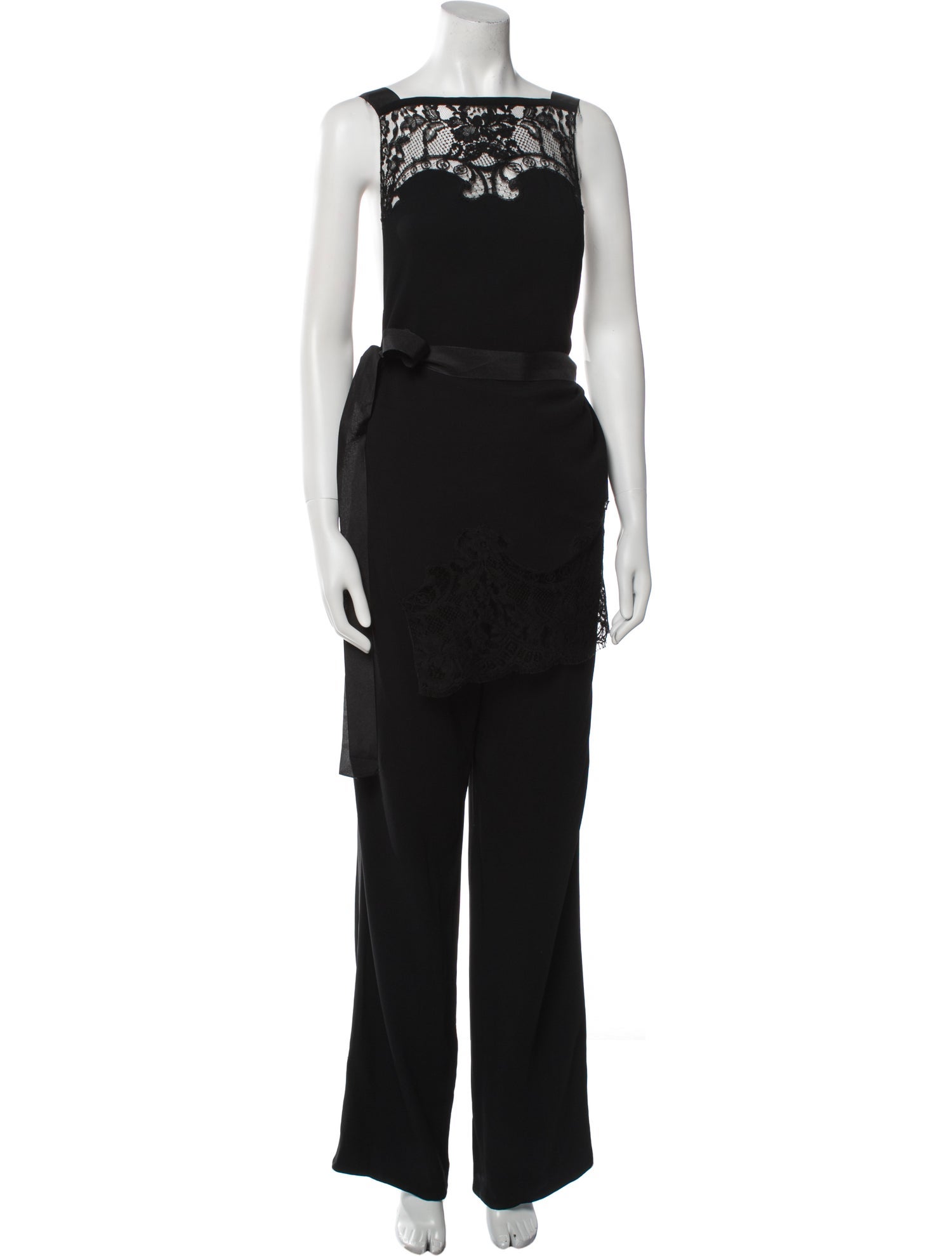 Givenchy Bateau Neckline Jumpsuit - Black, 11.75" Rise Jumpsuits and ...