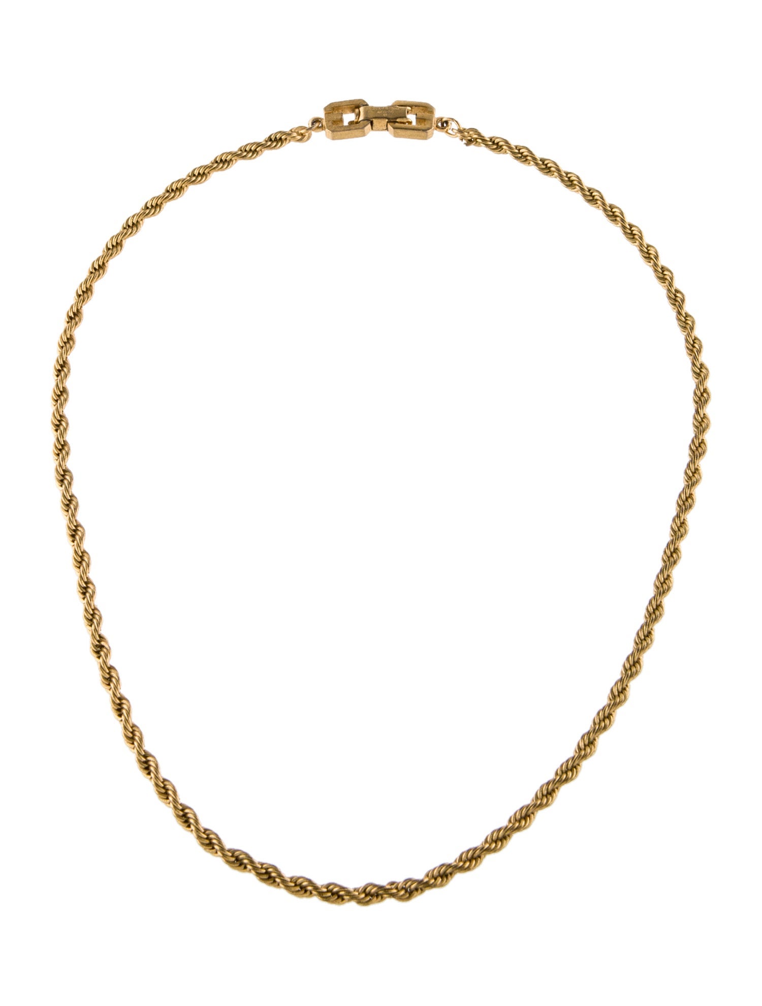 Givenchy Vintage Rope Chain Necklace - Gold-Tone Metal Chain, Necklaces ...