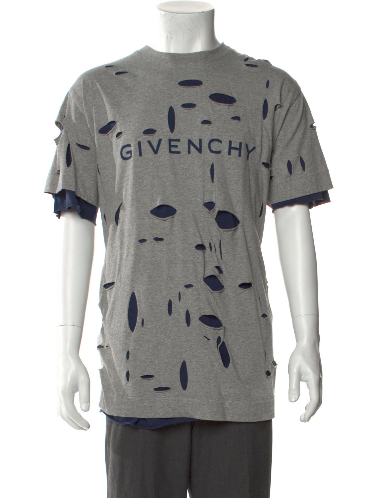Givenchy Graphic Print Crew Neck T-Shirt w/ Tags - Blue T-Shirts ...