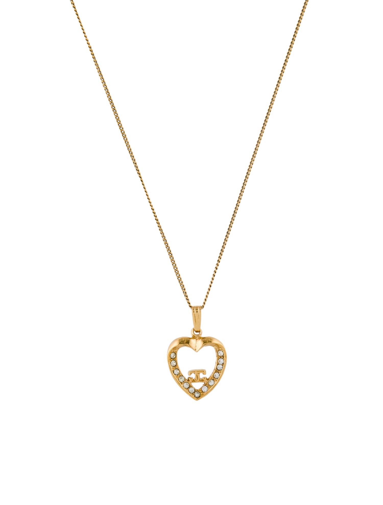 Givenchy Crystal Heart Pendant Necklace - Gold-Tone Metal Pendant ...