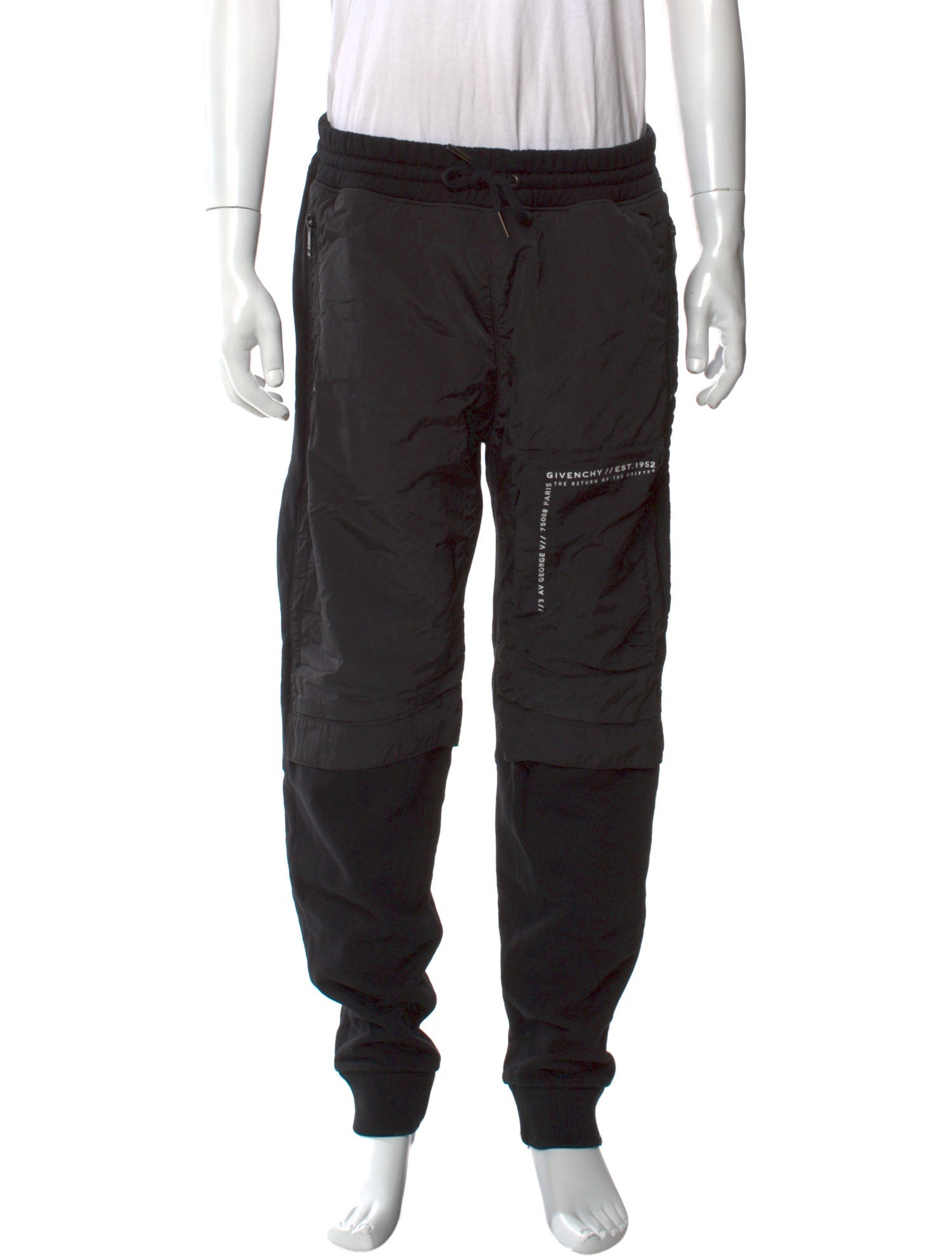 Givenchy Graphic Print Joggers - Black, 12" Rise Pants, Clothing ...