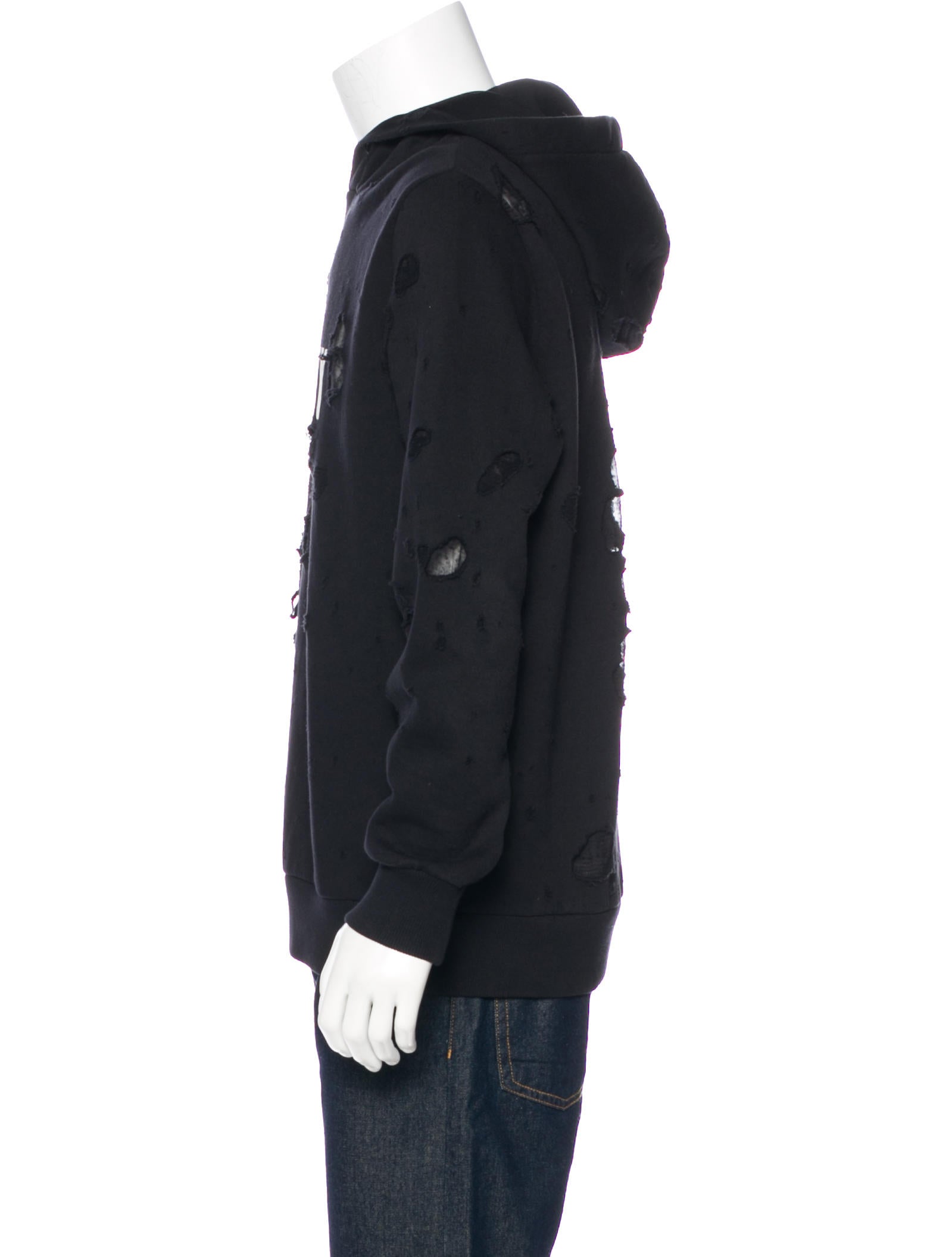 Givenchy Double-Faced Distressed Hoodie - Black Sweatshirts & Hoodies ...