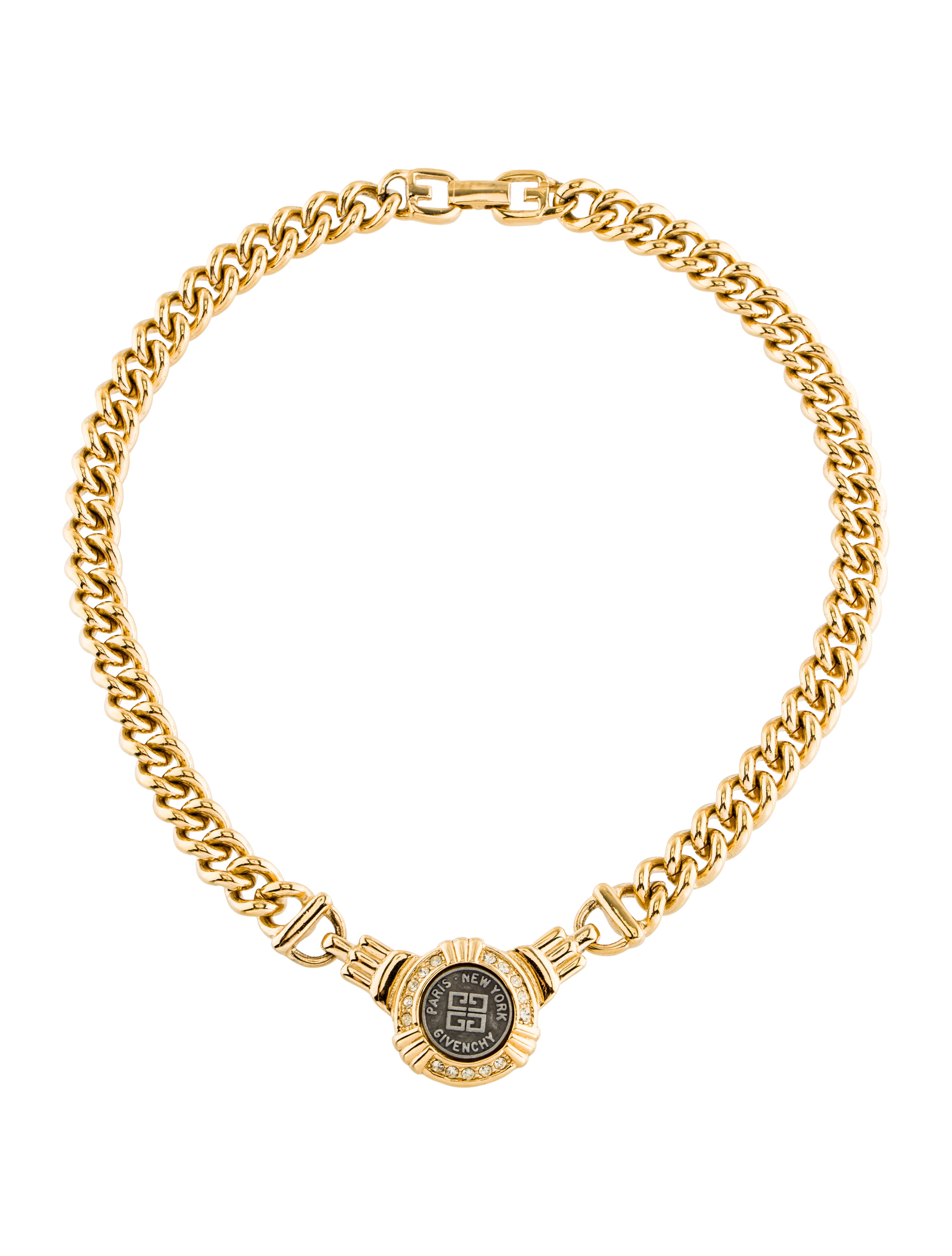 Givenchy Medallion Logo Coin Necklace - Gold-Tone Metal Collar ...