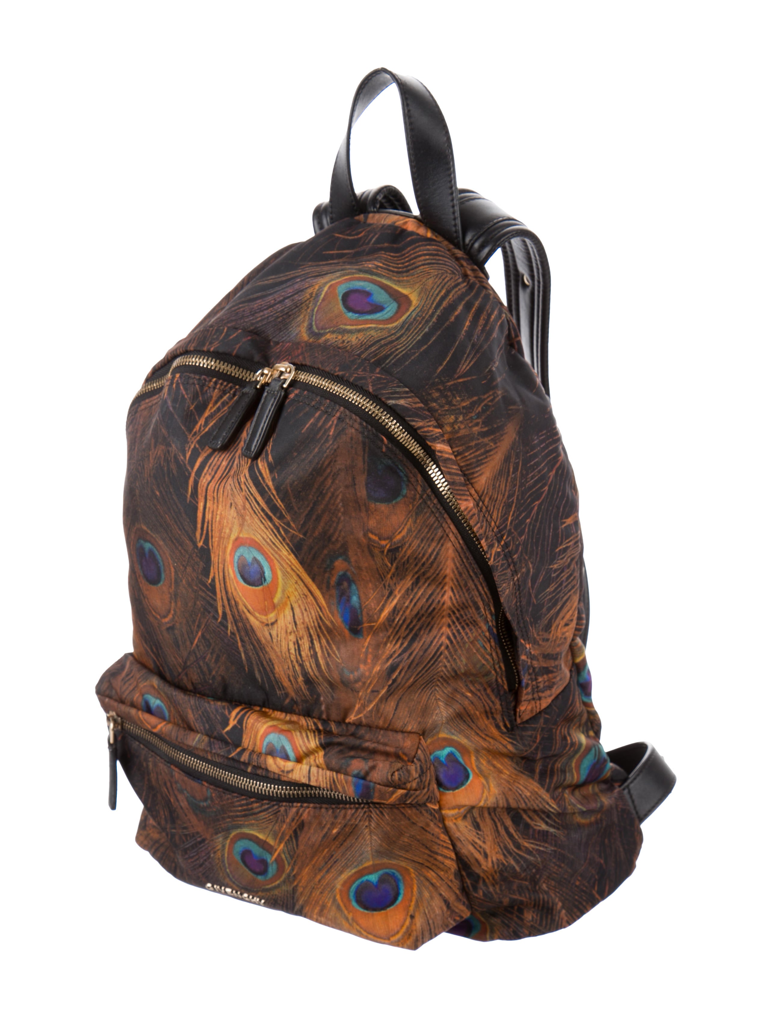 Givenchy Peacock Feather Printed Nylon Backpack Bag - Brown Backpacks ...