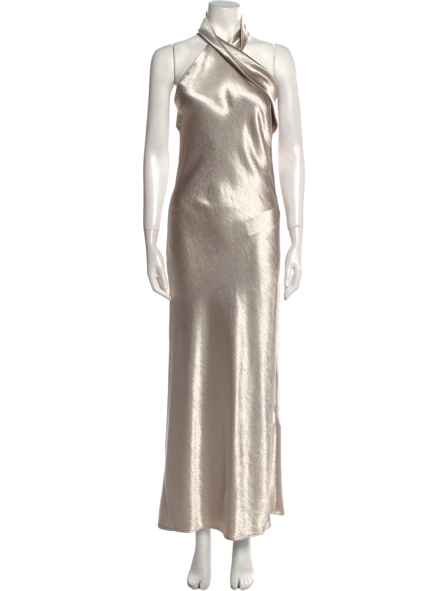 Galvan London Mock Neck Long Dress - Gold Dresses, Clothing ...