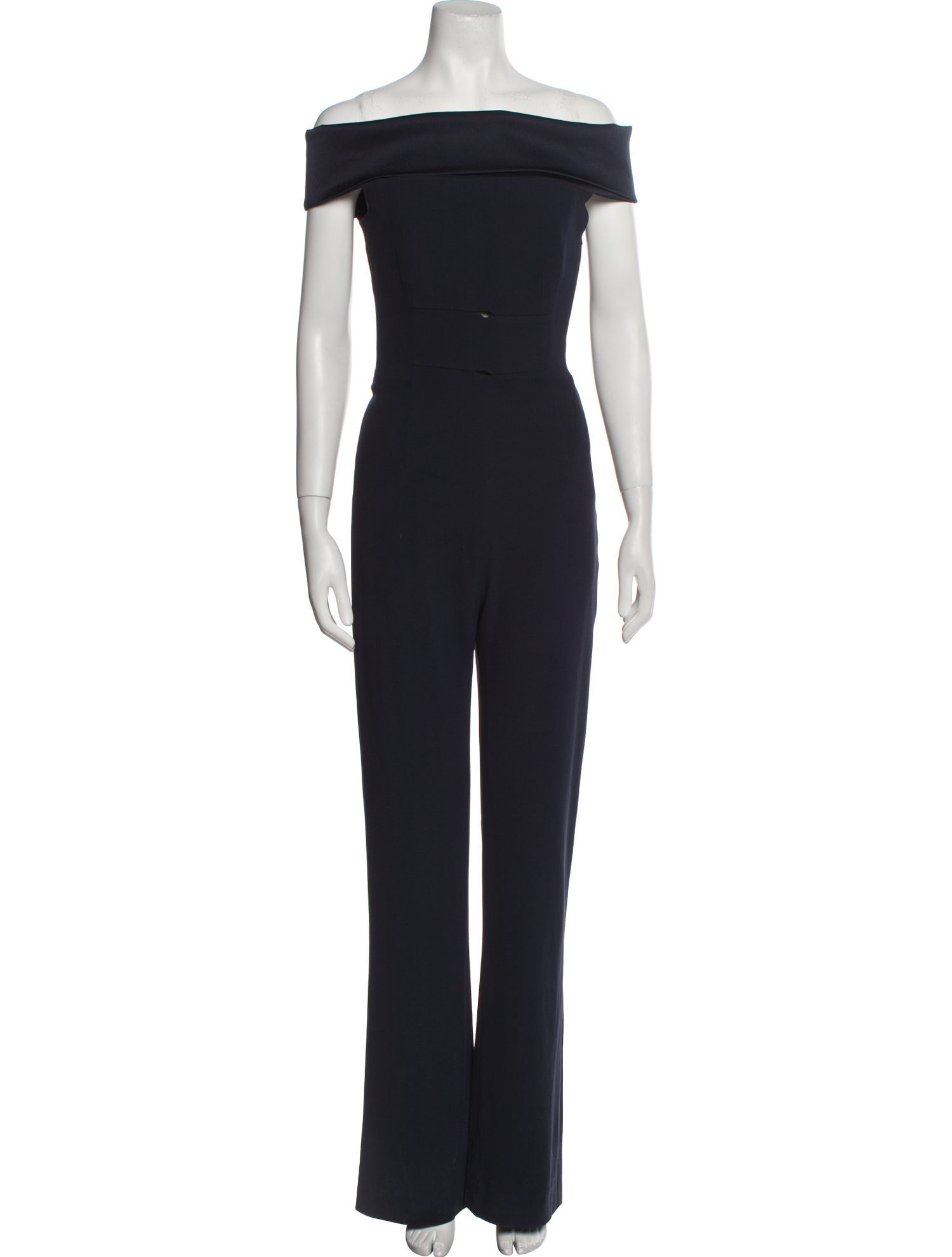 Galvan London Off-The-Shoulder Jumpsuit - Blue, 13.25" Rise Jumpsuits ...