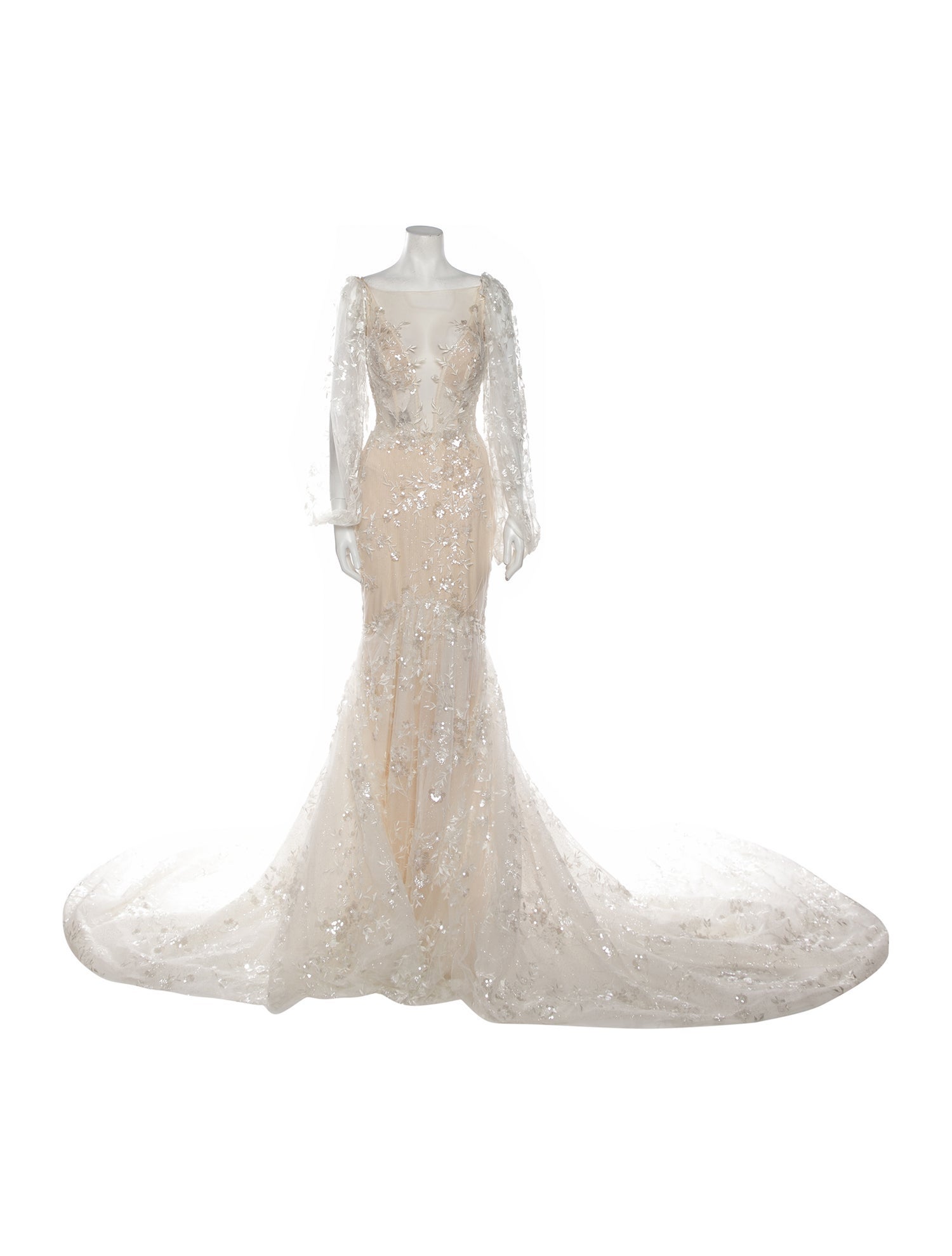 Galia Lahav Haute Couture Square Neckline Long Dress - Neutrals Dresses ...