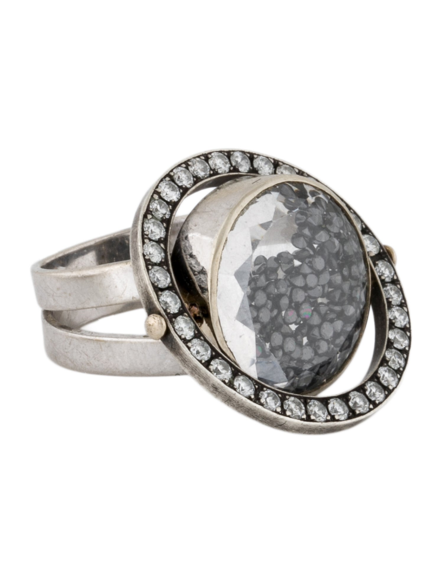 Ring 5.01ct Diamond Convertible Pendant Ring - Black, 18K White Gold ...