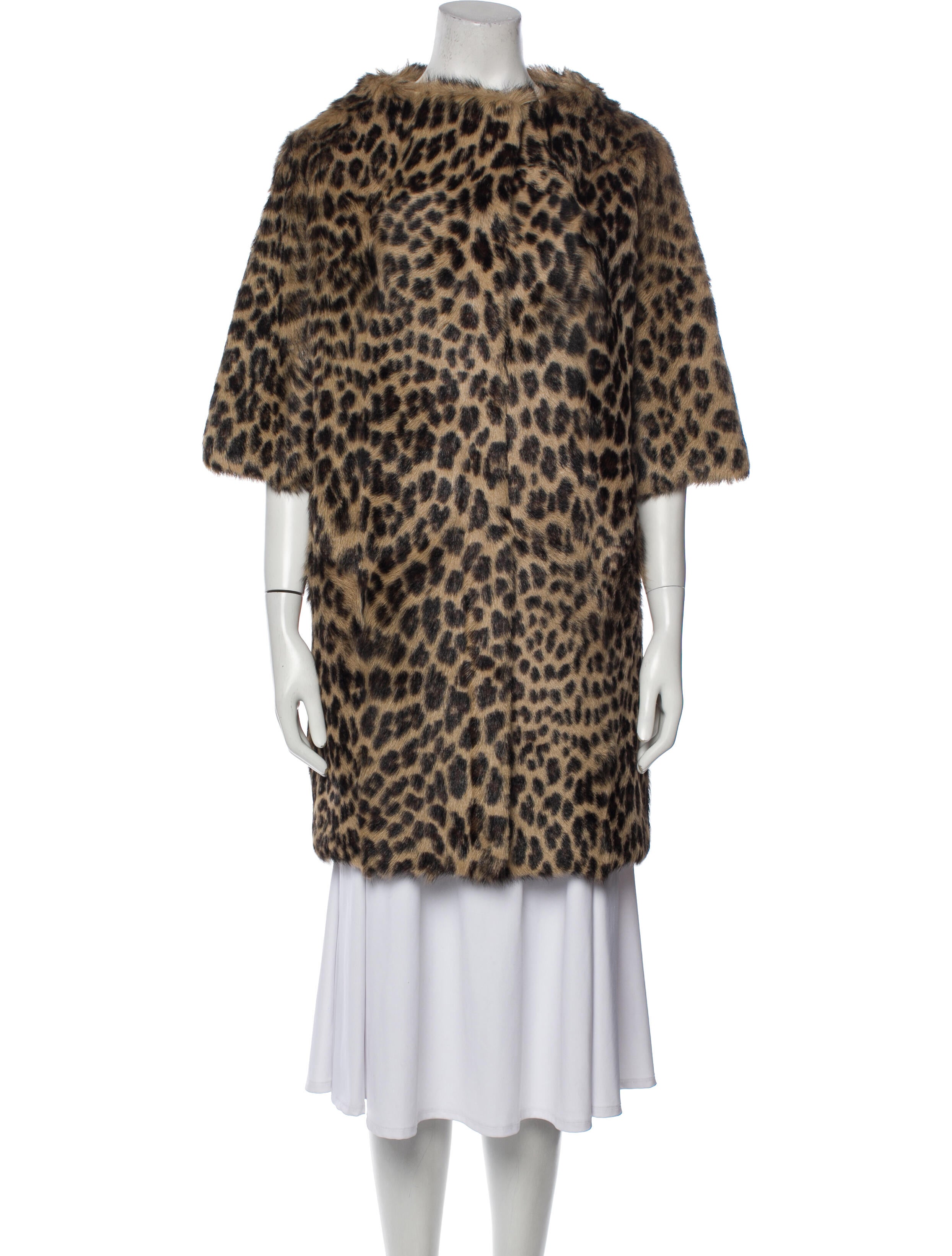 Giuliana Teso Goat Fur Animal Print Fur Coat - Brown Coats, Clothing ...