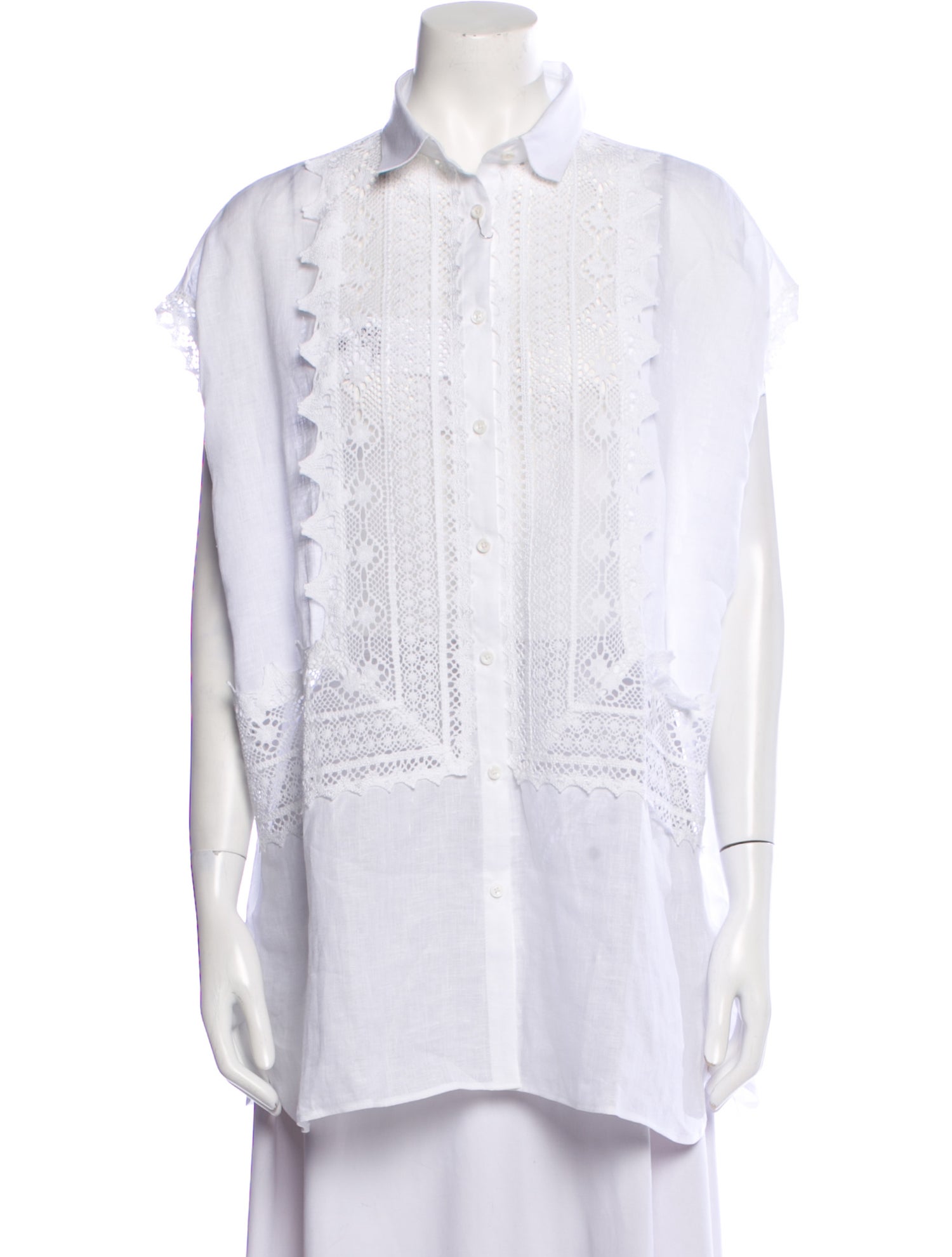 Gorsuch Linen Short Sleeve Button-Up Top w/ Tags - White Tops, Clothing ...