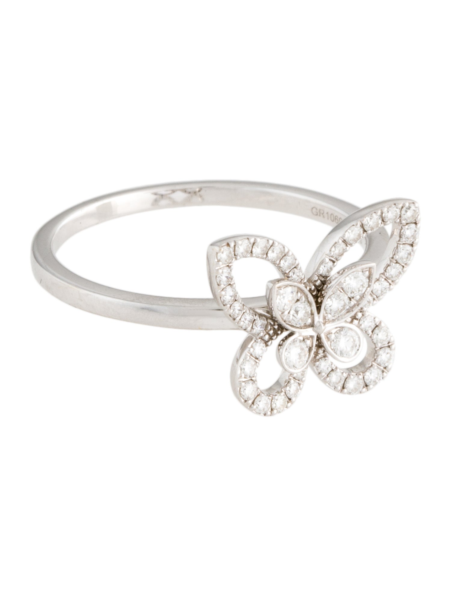 Graff 18K Diamond Mini Butterfly Silhouette Ring - Rhodium-Plated 18K ...