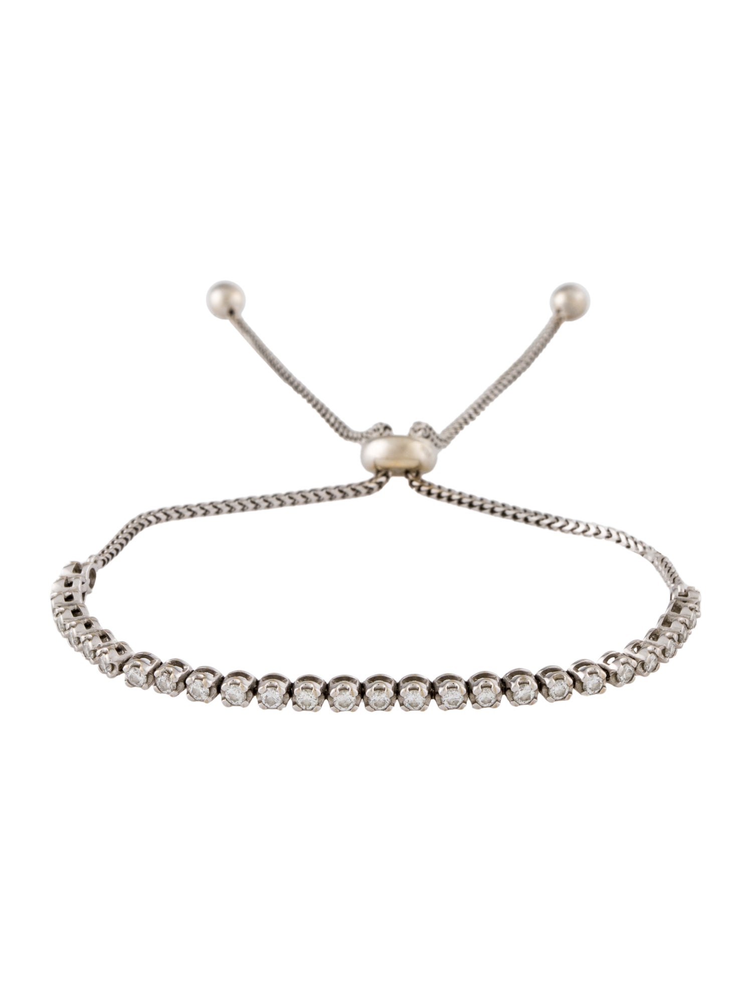Graziela 18K Diamond Bolo Bracelet - Rhodium-Plated 18K White Gold Link ...
