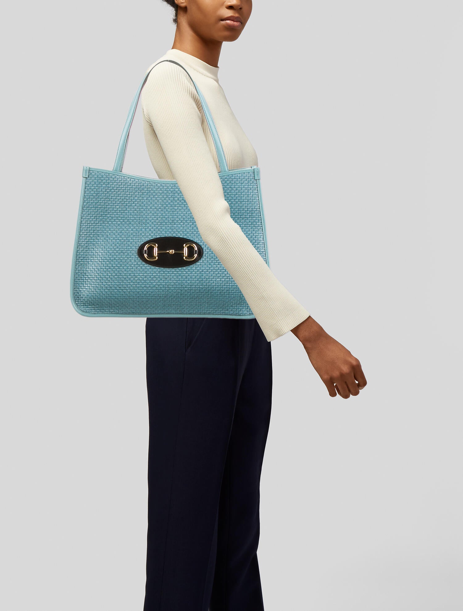 Gucci Raffia Horsebit 1955 Tote - Totes, Handbags | The RealReal