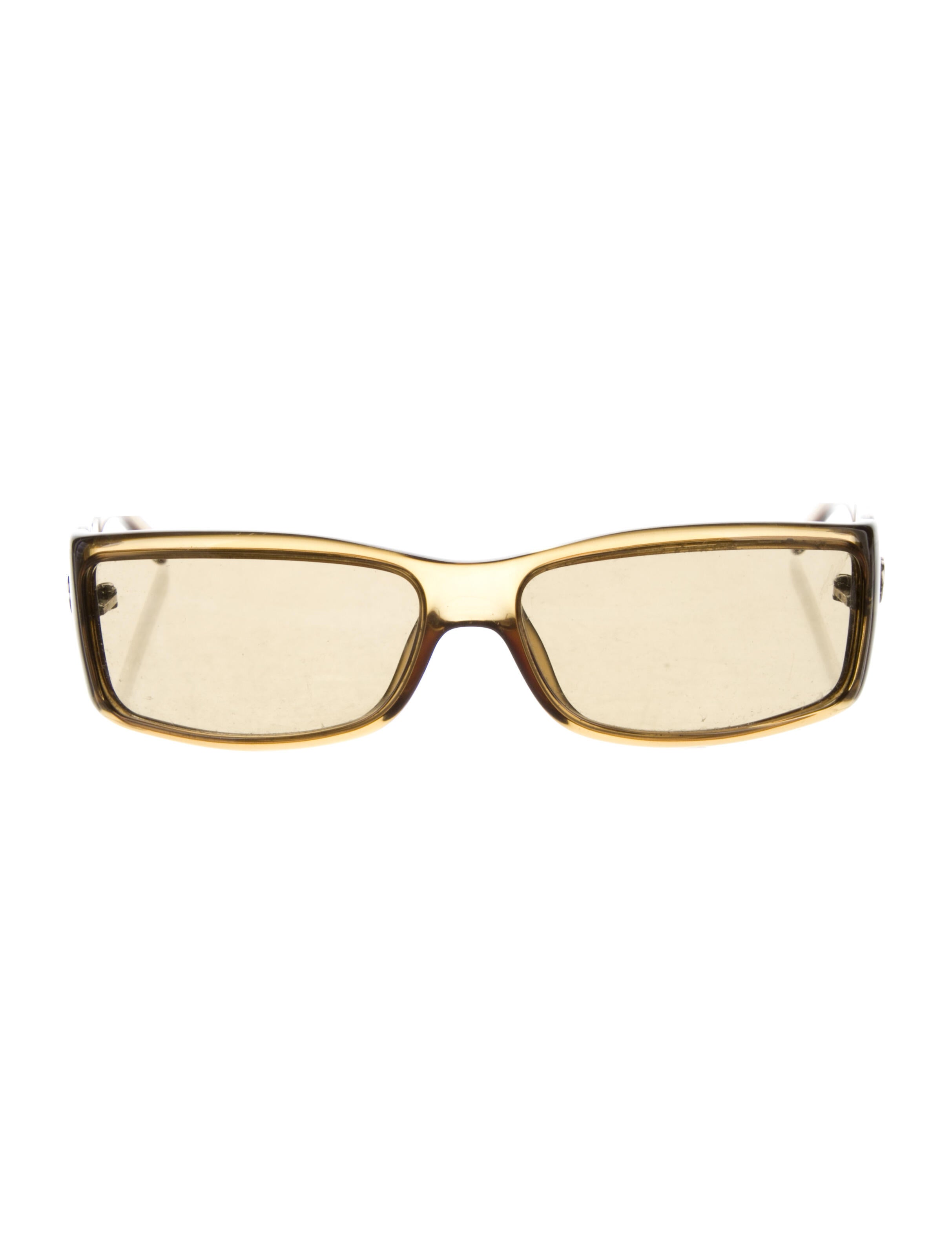 Gucci Double G Logo Narrow Sunglasses Green Sunglasses Accessories Guc1033274 The Realreal