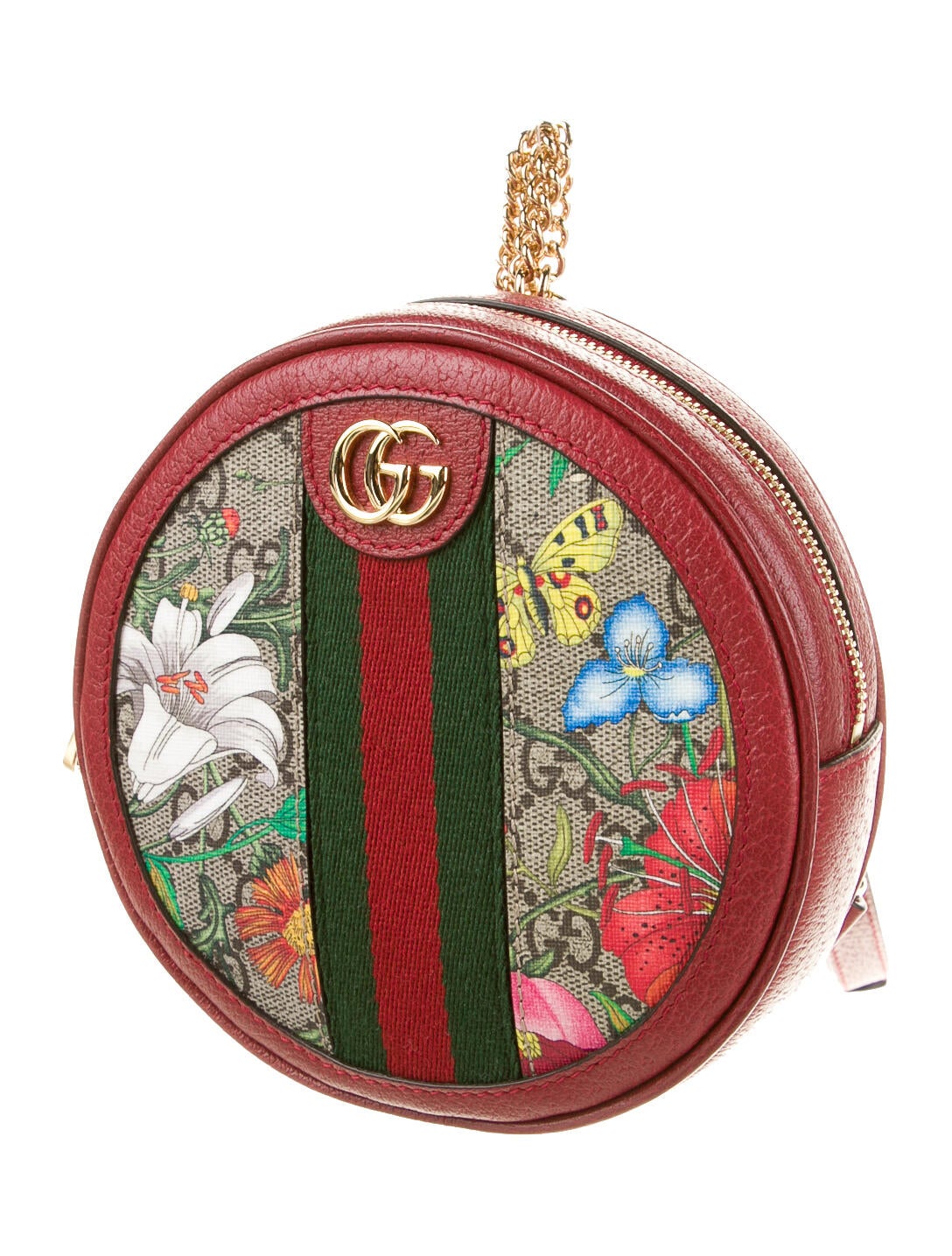 Gucci GG Supreme Flora Ophidia Round Backpack - Backpacks, Handbags ...