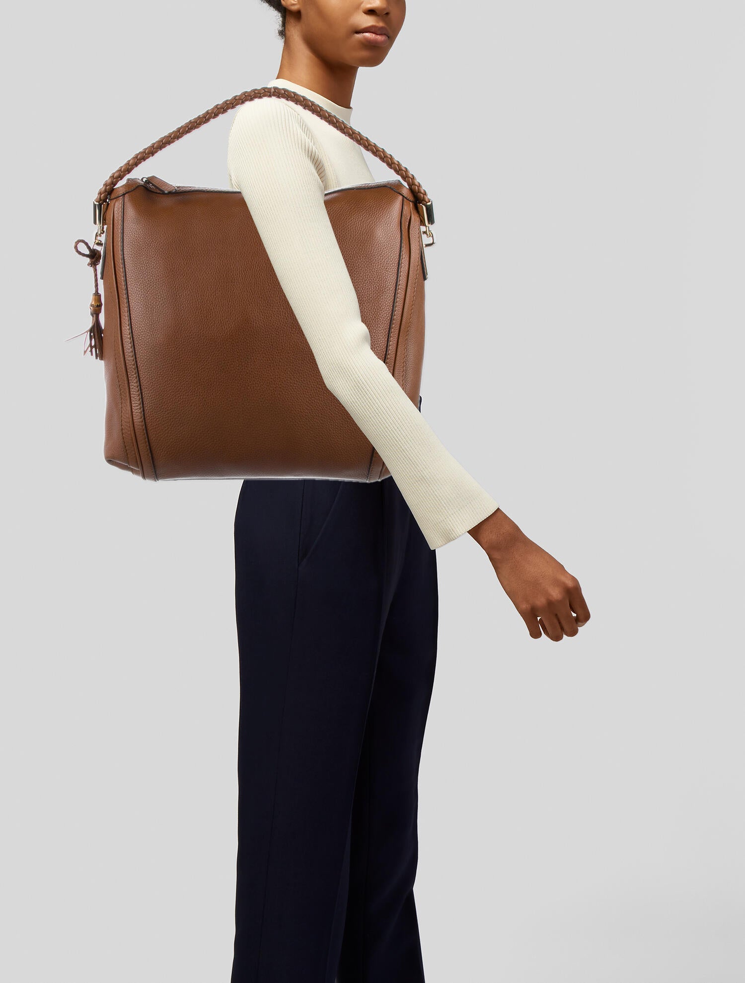 Gucci Large Leather Bella Hobo - Brown Hobos, Handbags - GUC1038612 ...