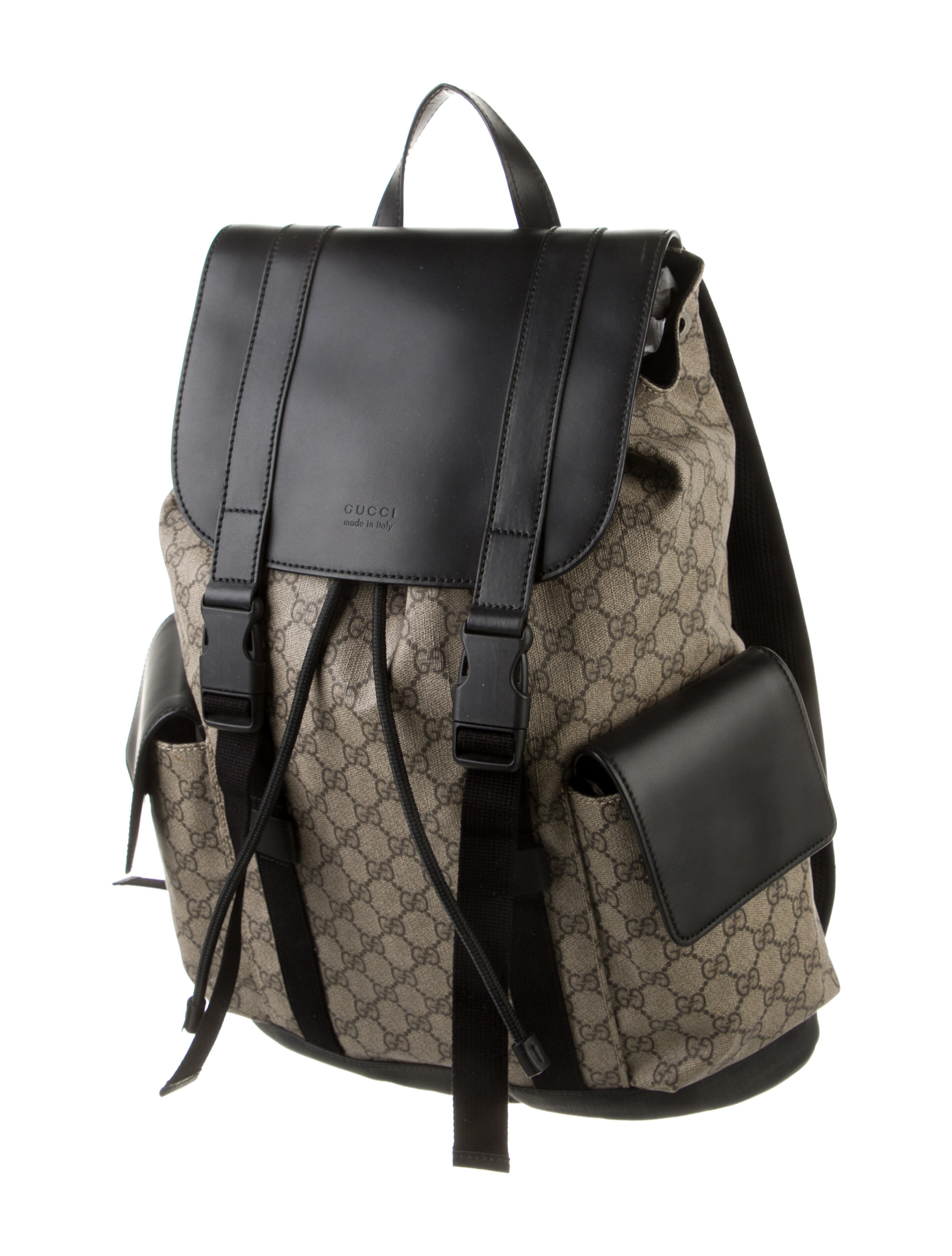 Gucci Soft GG Supreme Large Double Pocket Backpack - Backpacks, Bags ...