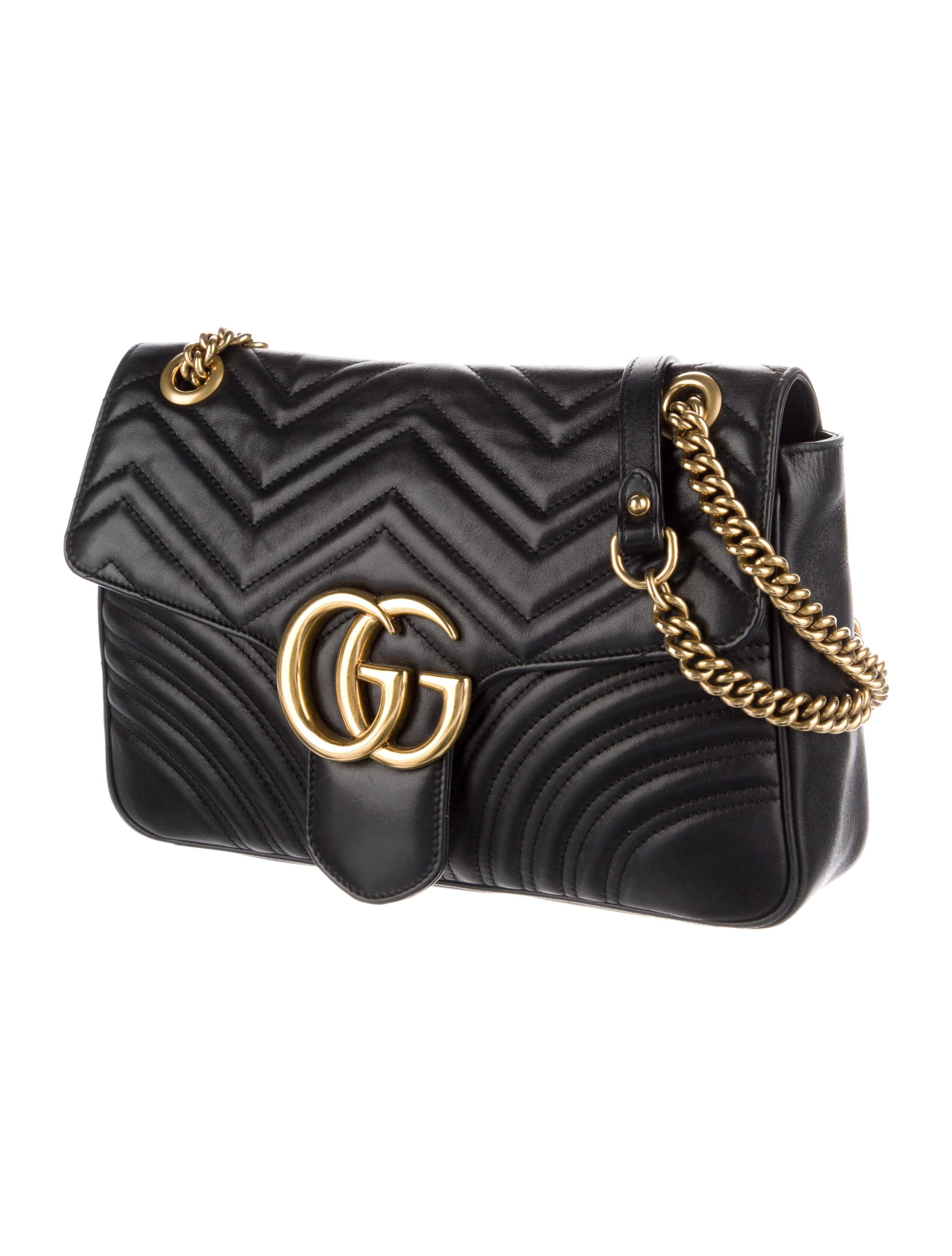Gucci GG Marmont Medium Matelassé Shoulder Bag - Black Shoulder Bags ...