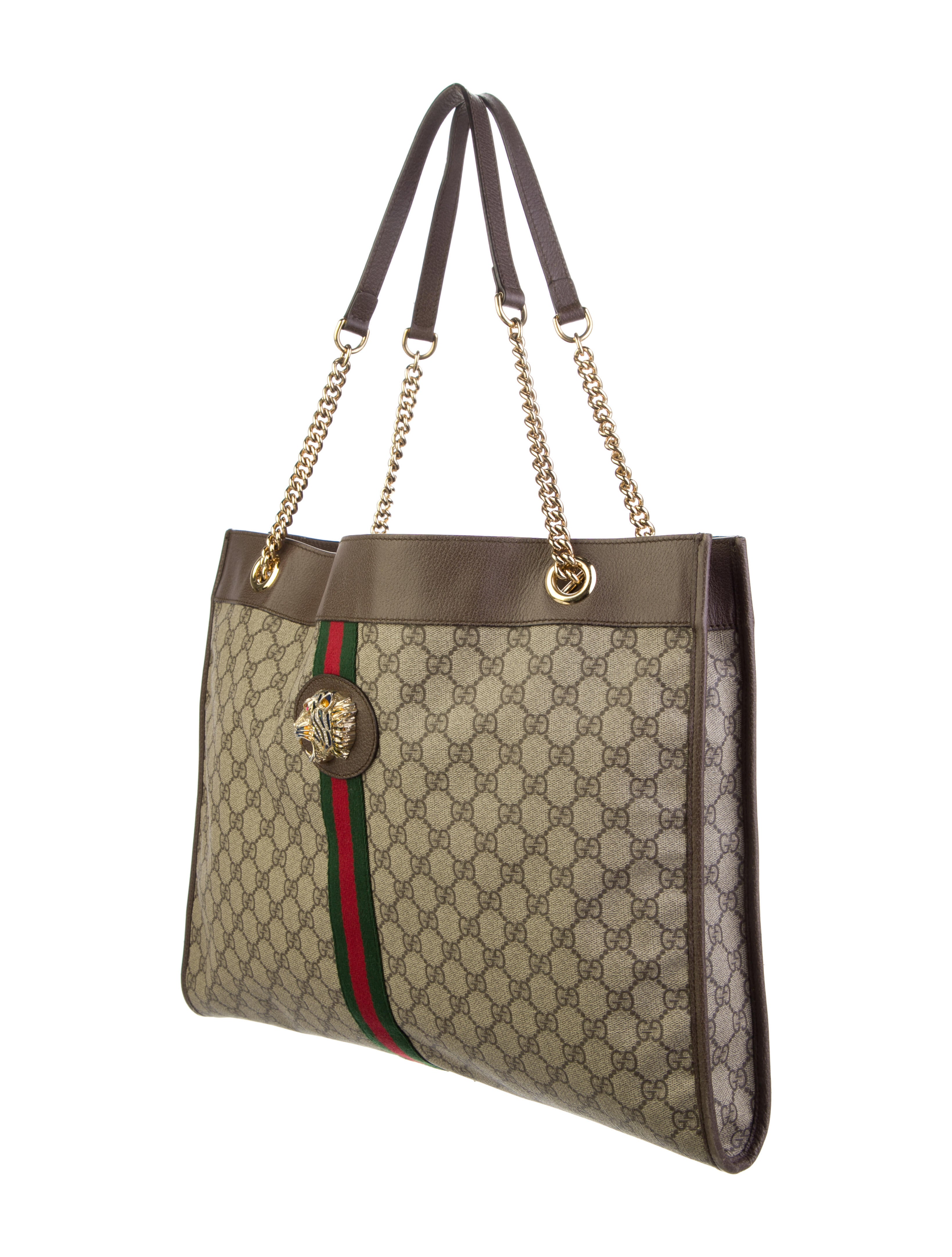Gucci Large GG Supreme Rajah Tote - Brown Totes, Handbags - GUC1044536 ...