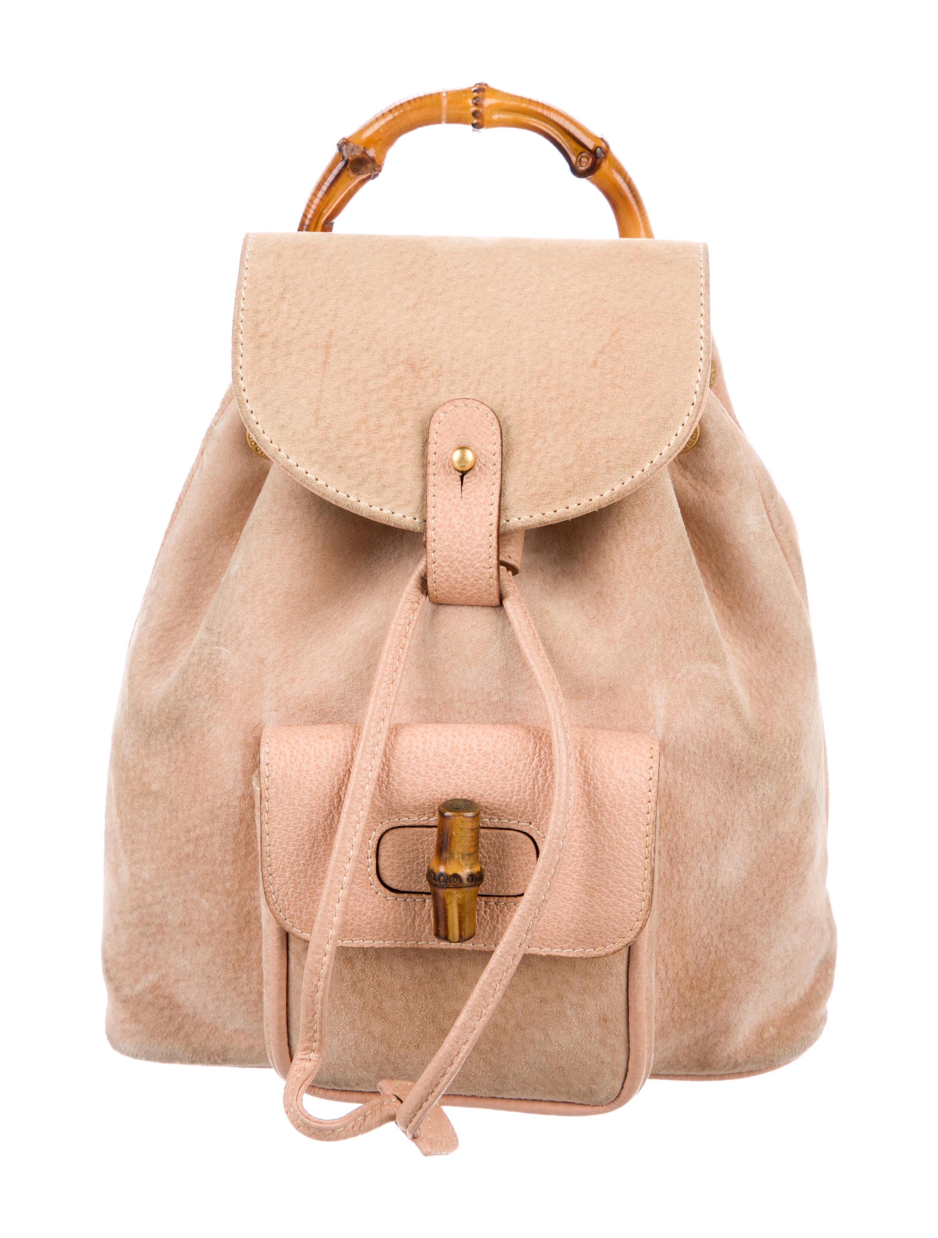 Gucci Vintage Mini Bamboo Backpack - Pink Backpacks, Handbags ...