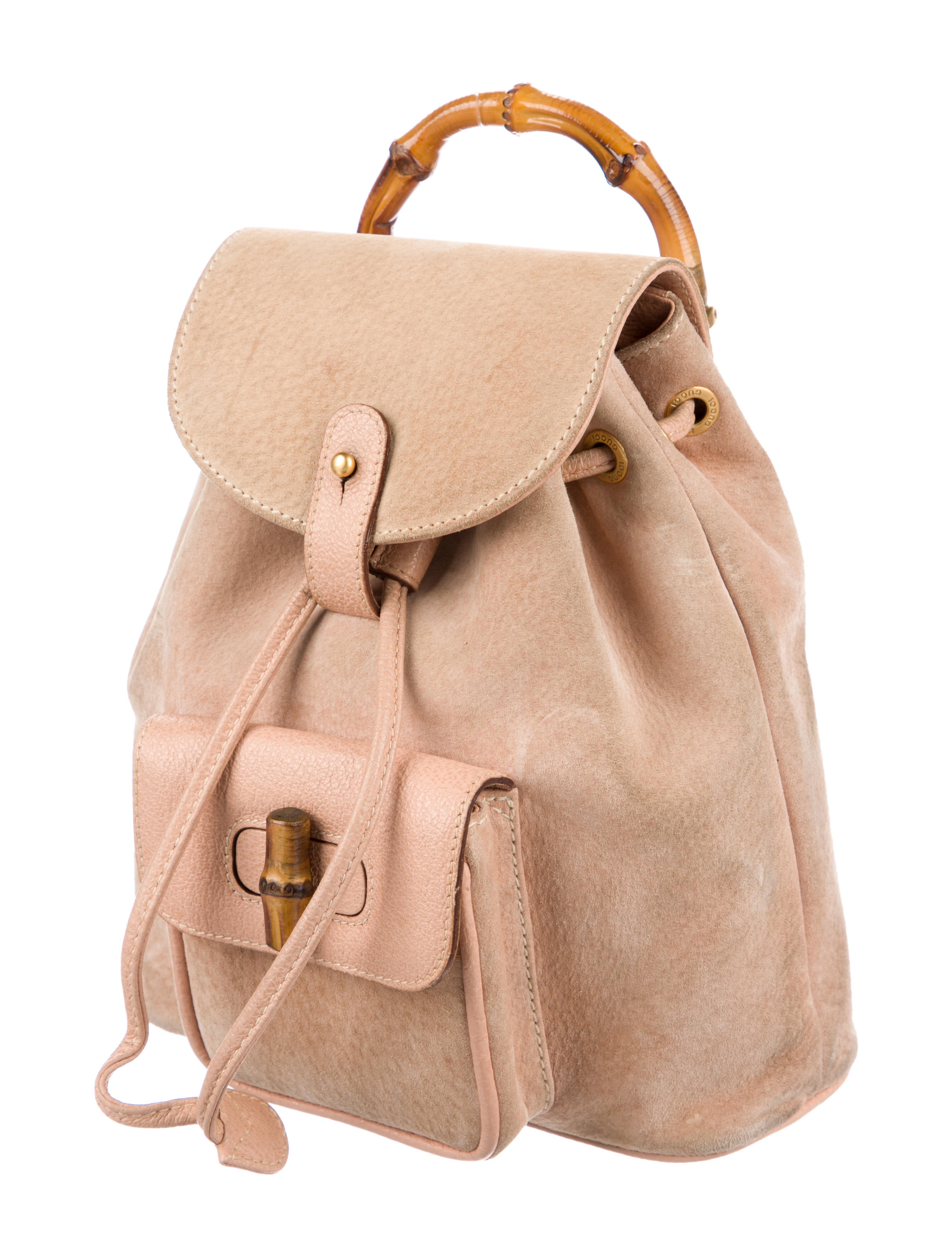 Gucci Vintage Mini Bamboo Backpack - Pink Backpacks, Handbags ...