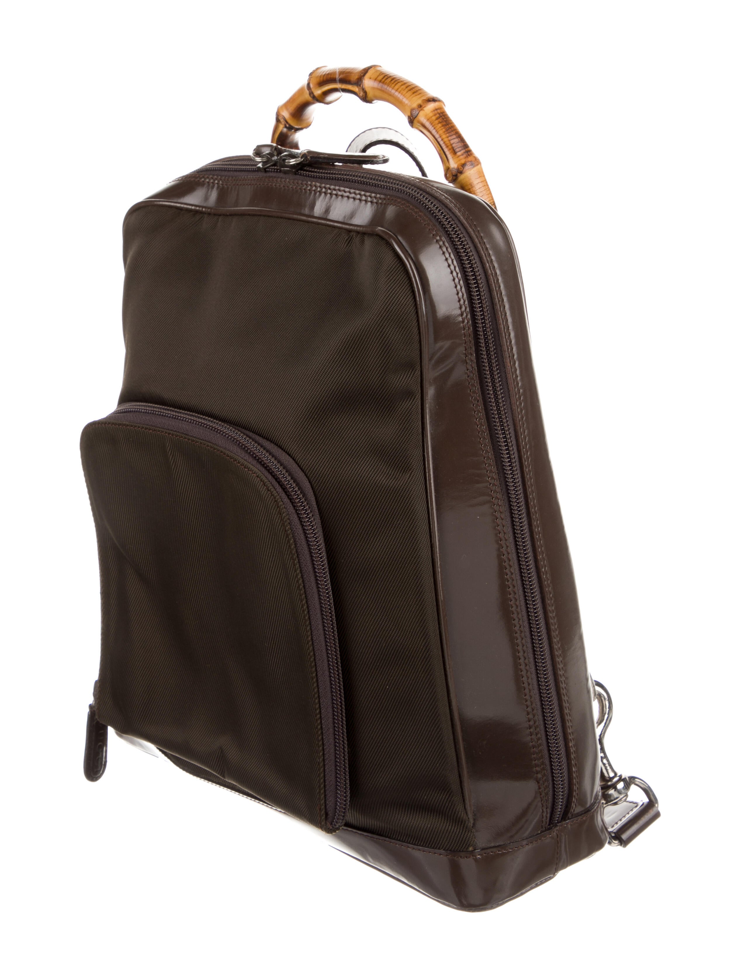 Gucci Nylon Bamboo Handle Backpack - Brown Backpacks, Bags - GUC1055627 ...
