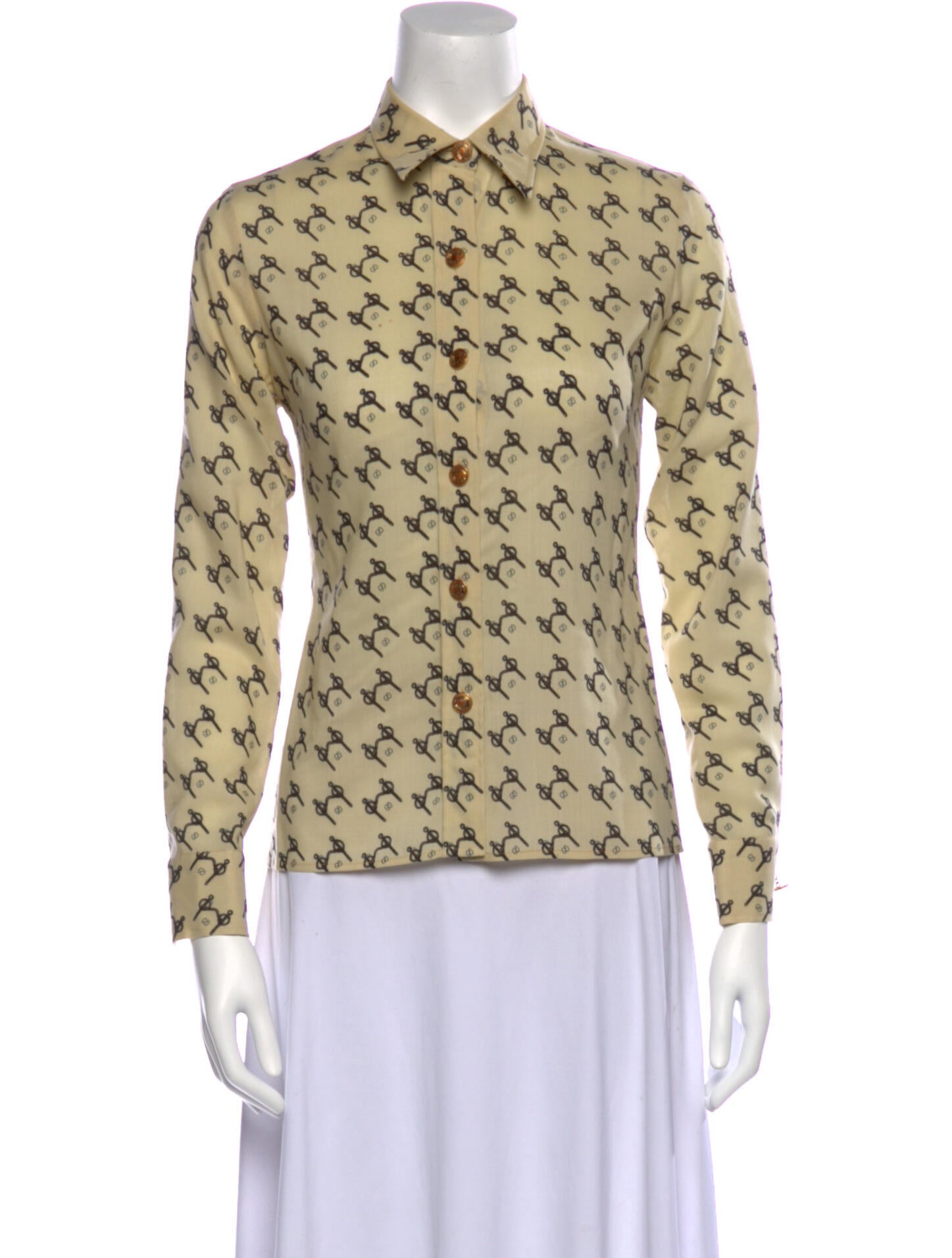 Gucci Vintage 1970's Button-Up Top - Neutrals Tops, Clothing ...