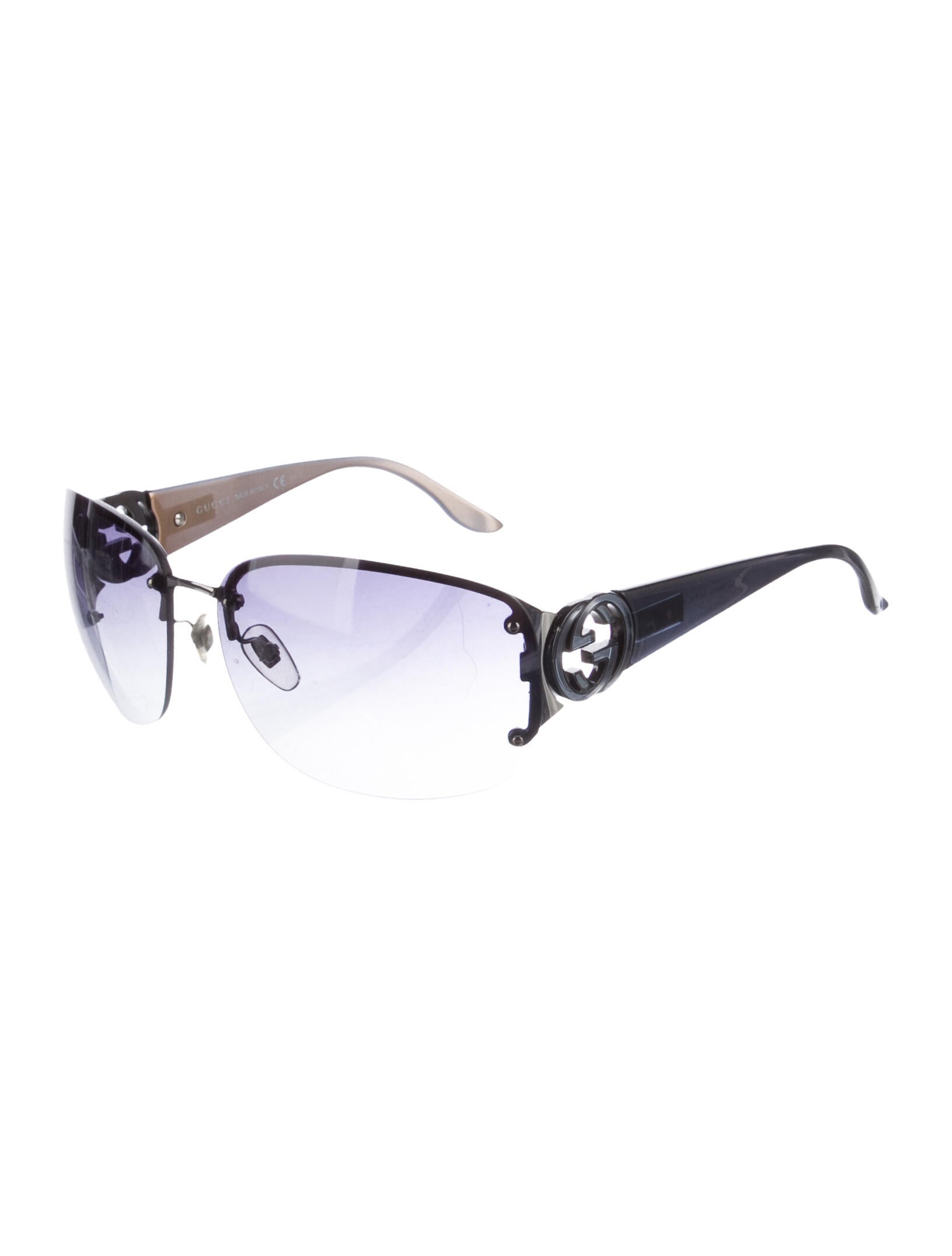 Gucci Interlocking G Logo Oversize Sunglasses - Black Sunglasses ...