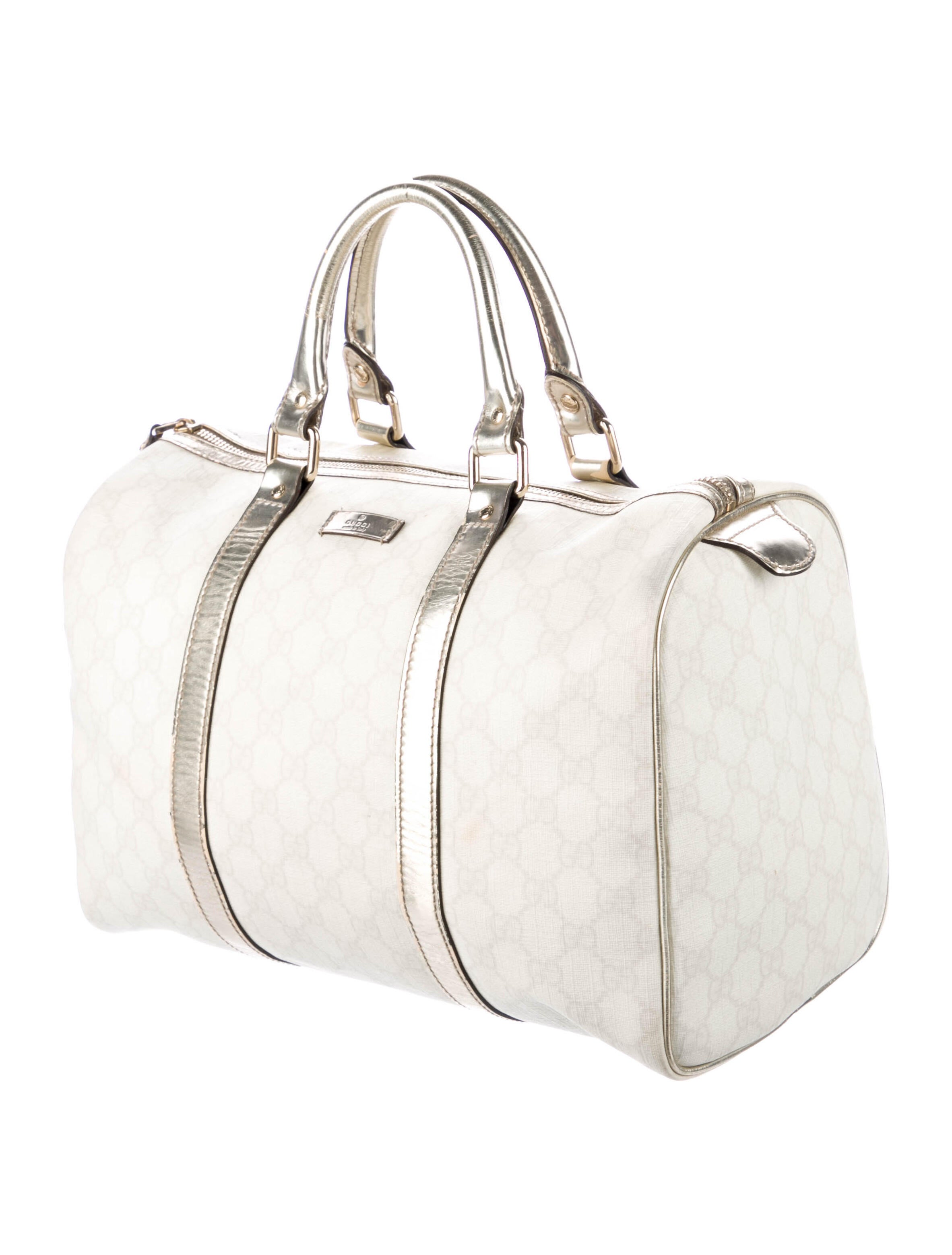 Gucci GG Canvas Boston Bag - Gold Handle Bags, Handbags - GUC1074726 ...